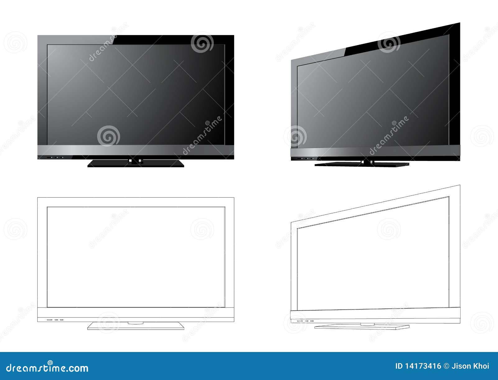 LCD TV stock vector. Illustration of modern, generic - 14173416