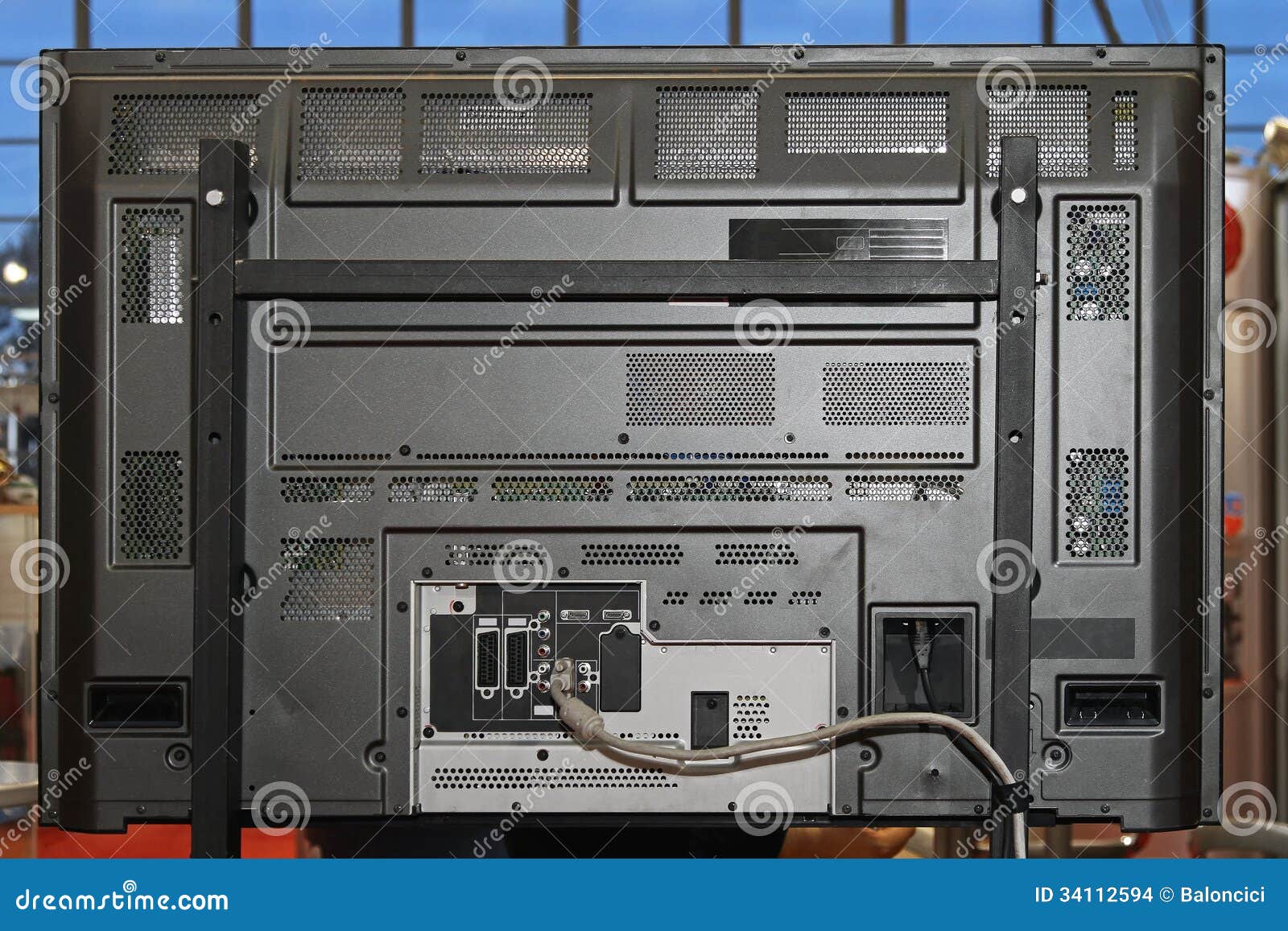 LCD TV back stock photo. Image of bracket, technology - 34112594
