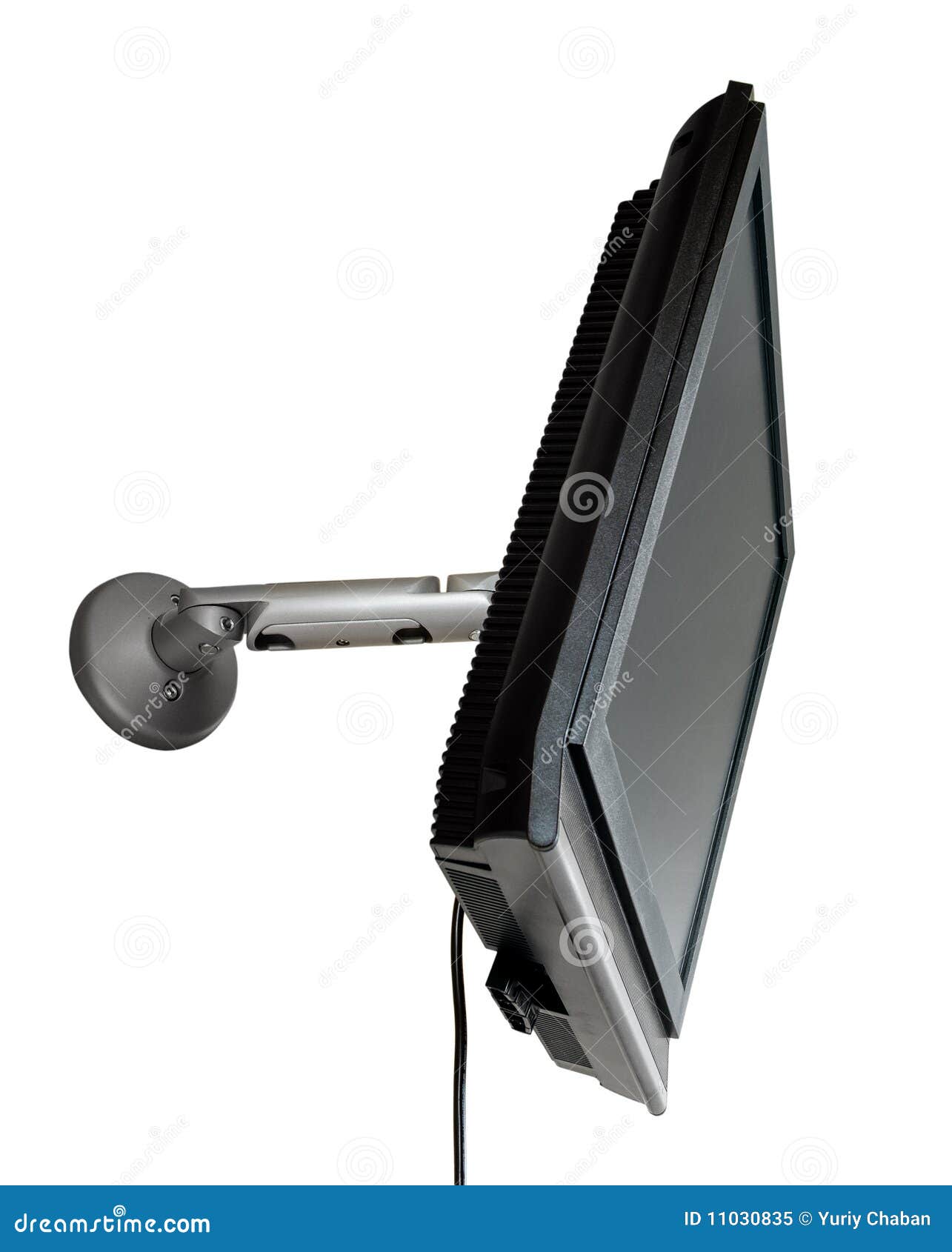 LCD TV/monitor Mounted on a Wall Stock Image - Image of entertainment ...
