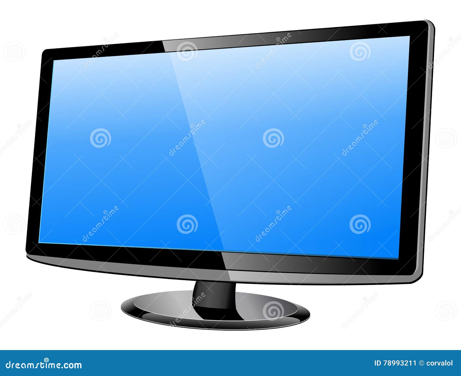 Lcd Tv Monitor, Vector Illustration. Stock Vector - Illustration of ...