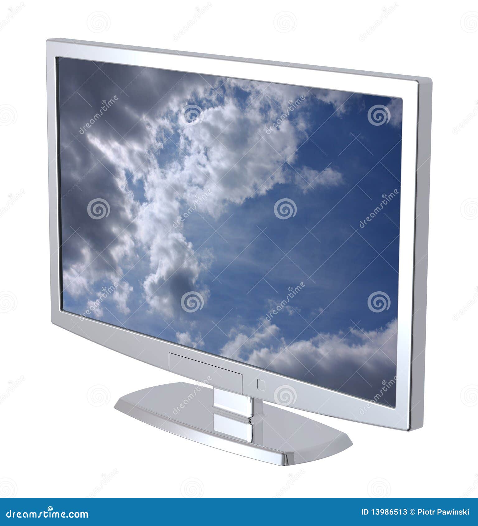 Lcd Tv Monitor on White Background. Stock Illustration - Illustration ...