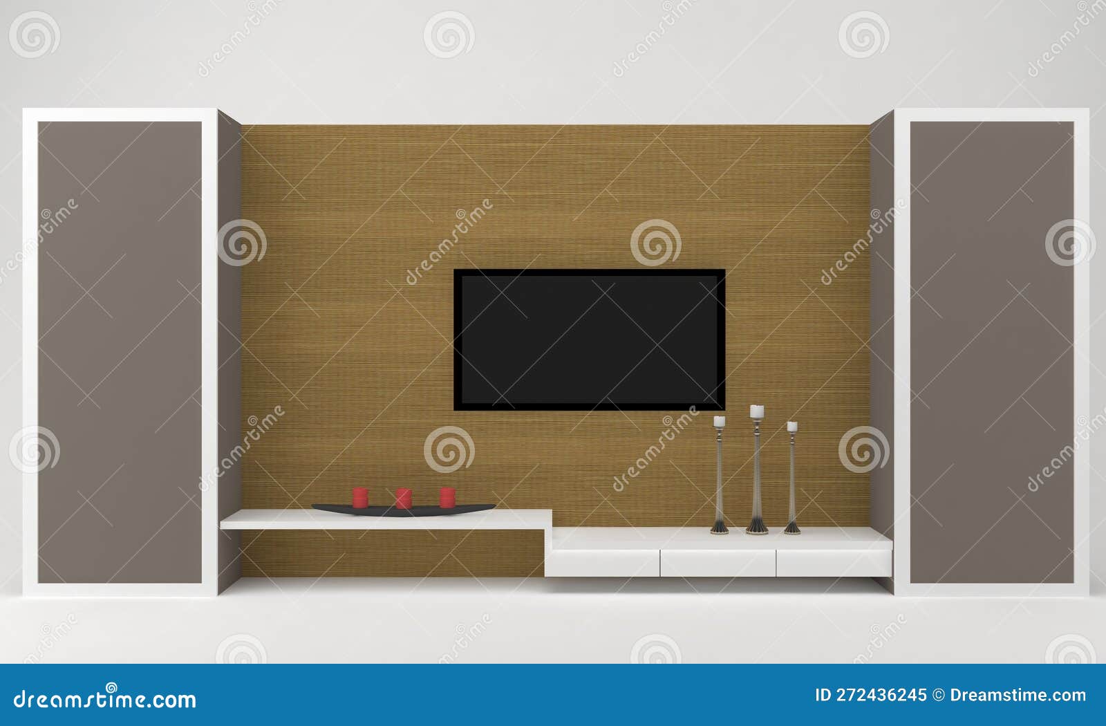 LCD TV Rack Interior Media Wall Stock Illustration - Illustration of ...