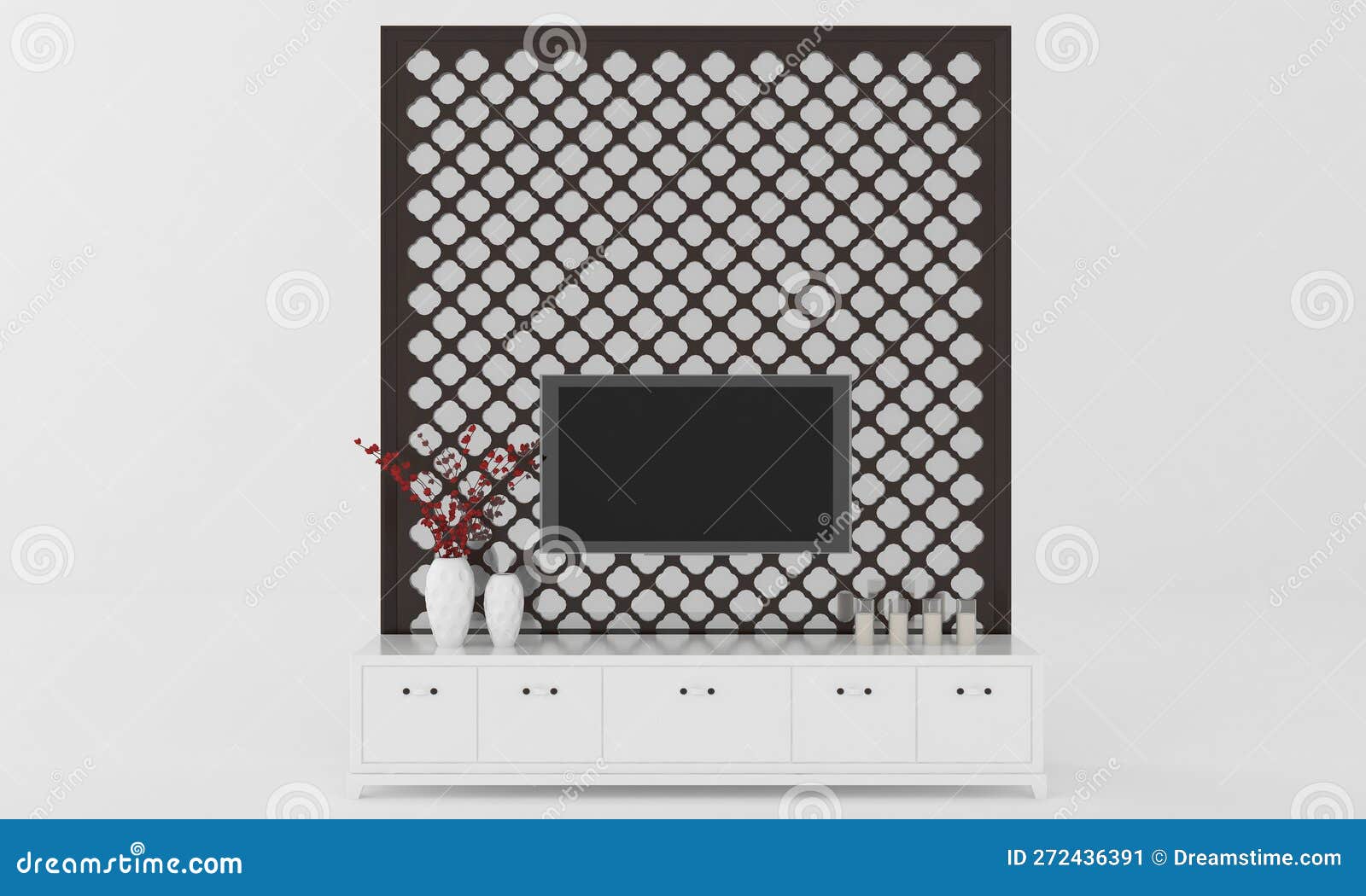 LCD TV Rack Interior Media Wall Stock Illustration - Illustration of ...