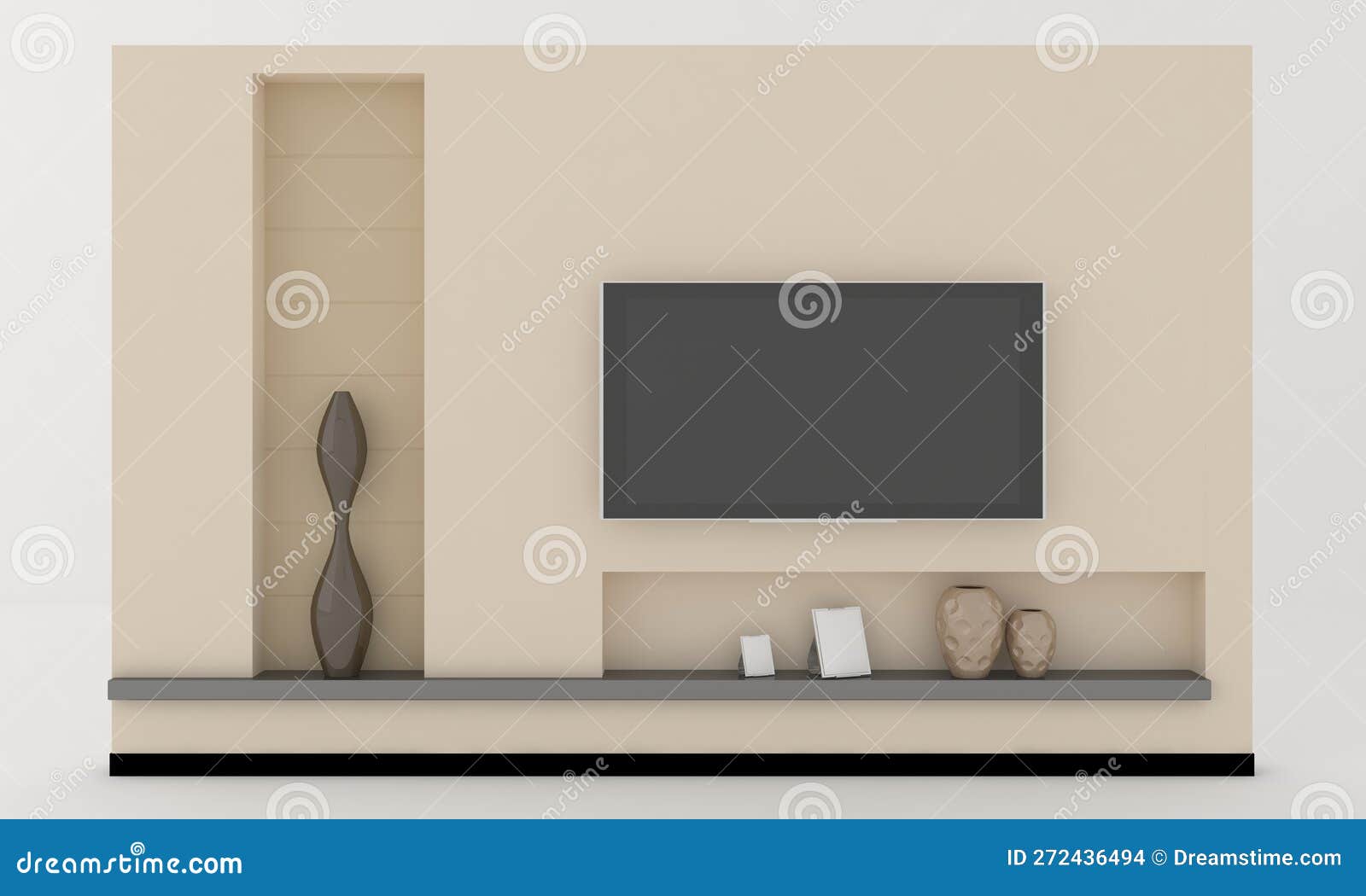 LCD TV Rack Interior Media Wall Stock Photo - Image of decoration ...