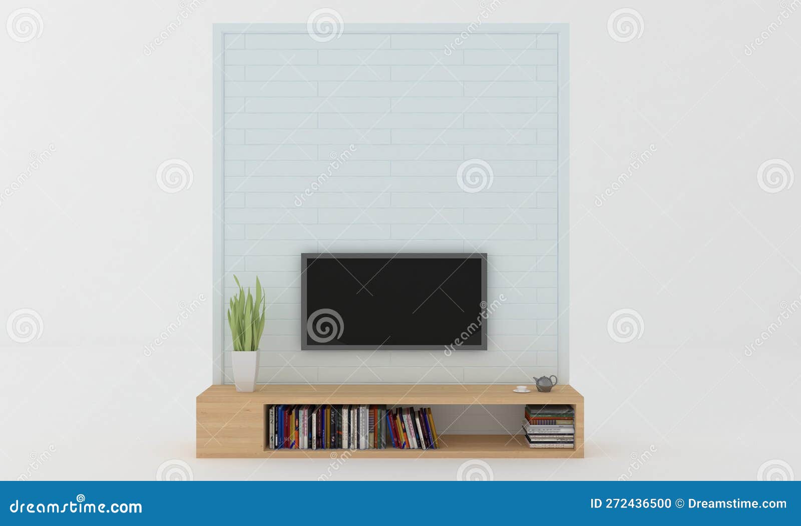 LCD TV Rack Interior Media Wall Stock Illustration - Illustration of ...