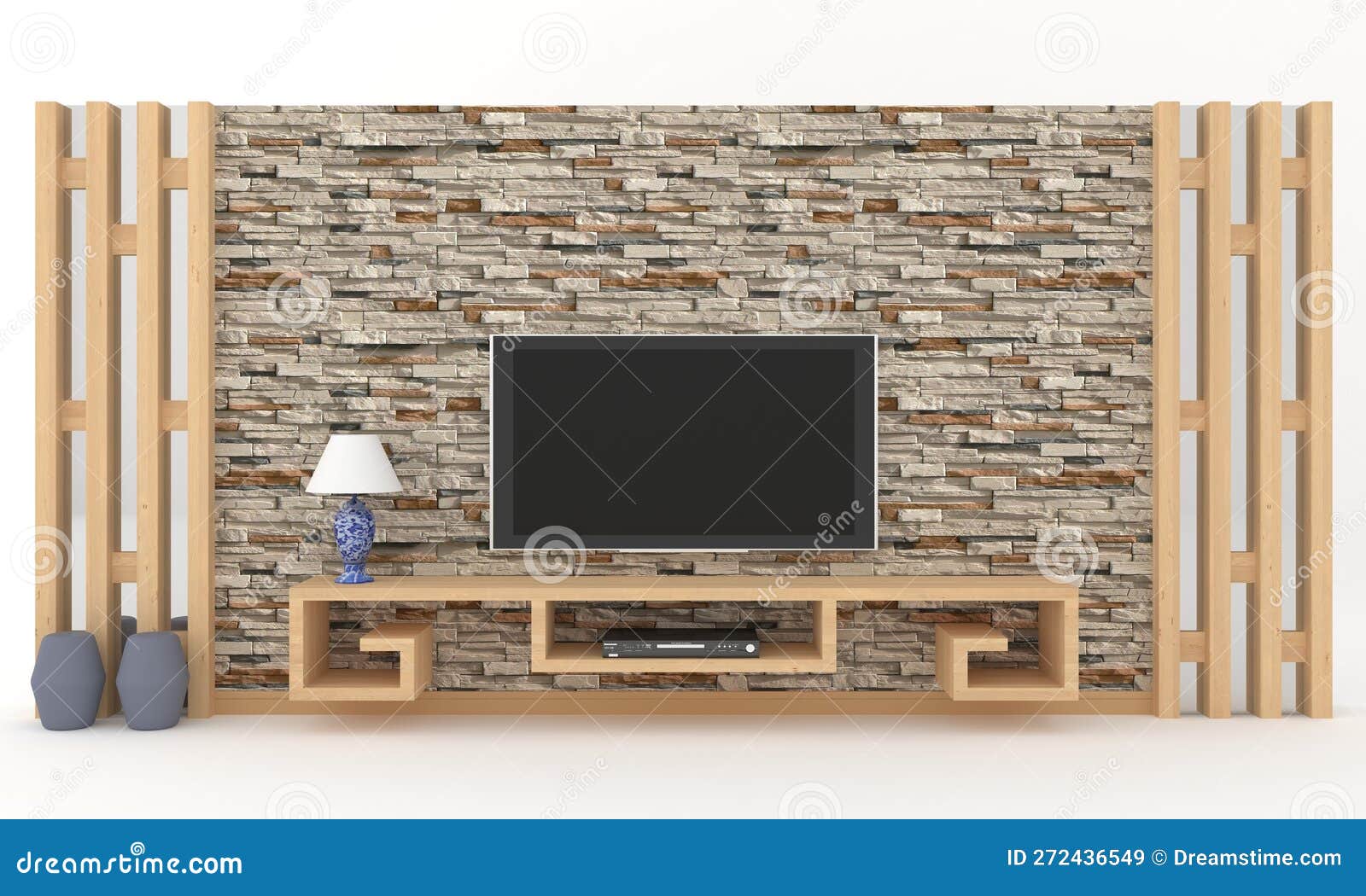 LCD TV Rack Interior Media Wall Stock Illustration - Illustration of ...