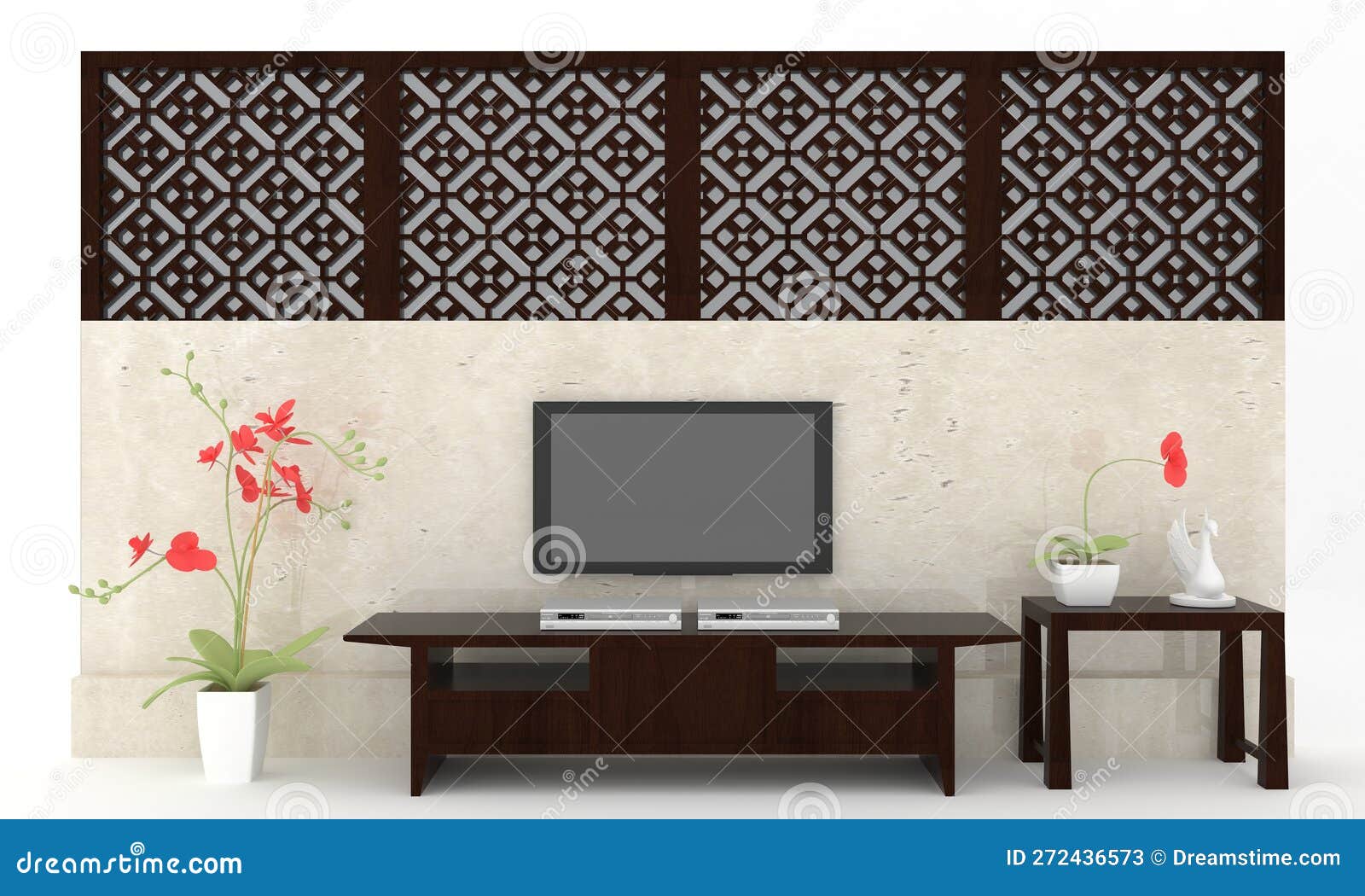 LCD TV Rack Interior Media Wall Stock Image - Image of holiday ...
