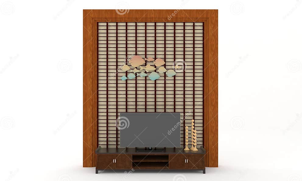 LCD TV Rack Interior Media Wall Stock Image - Image of design, holiday ...