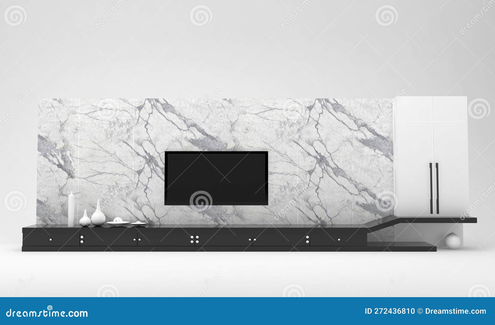LCD TV Rack Interior Media Wall Stock Illustration - Illustration of ...