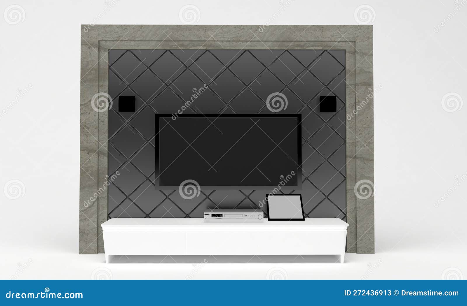 LCD TV Rack Interior Media Wall Stock Illustration - Illustration of ...