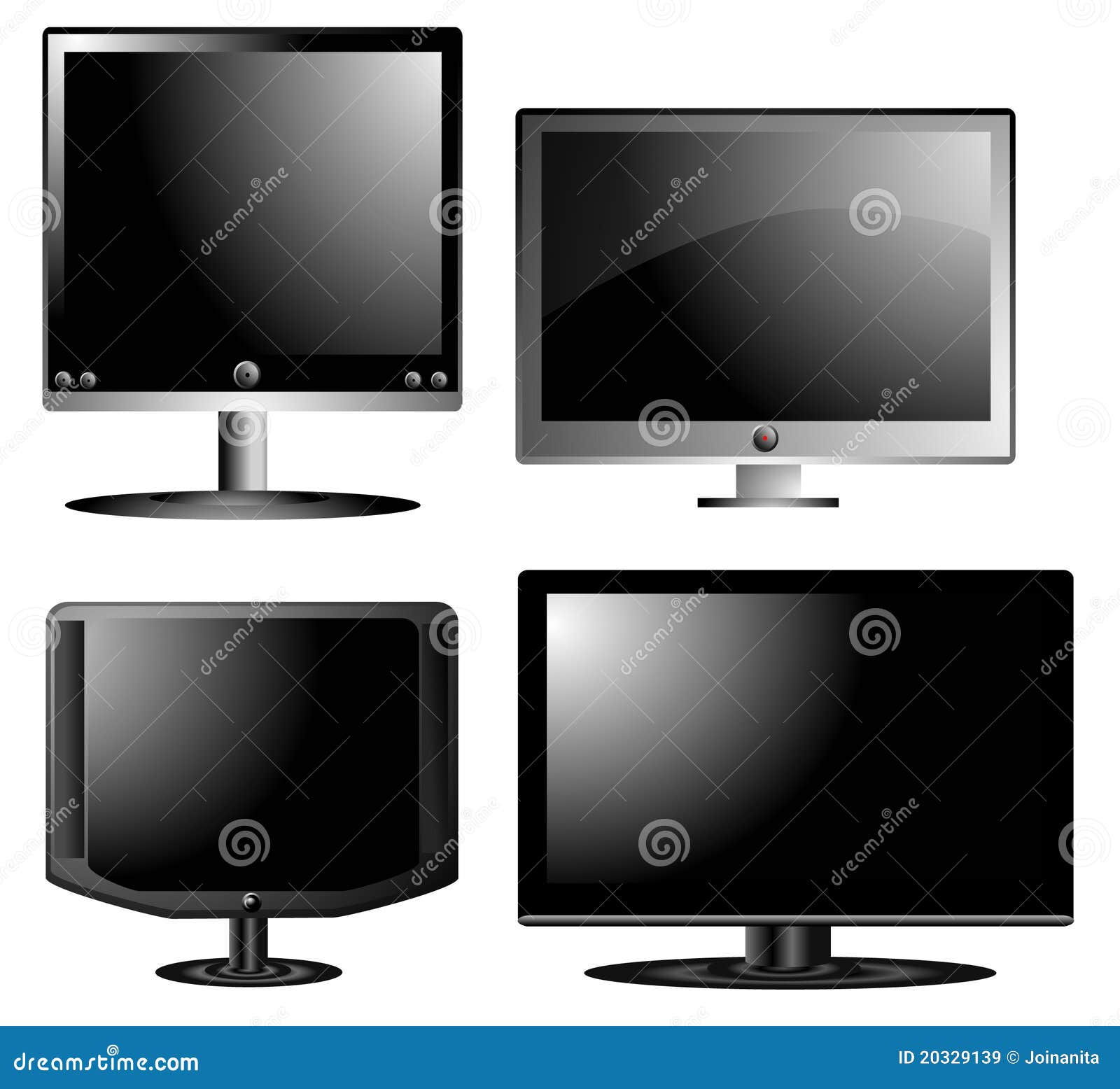 LCD TV set stock vector. Illustration of film, front - 20329139