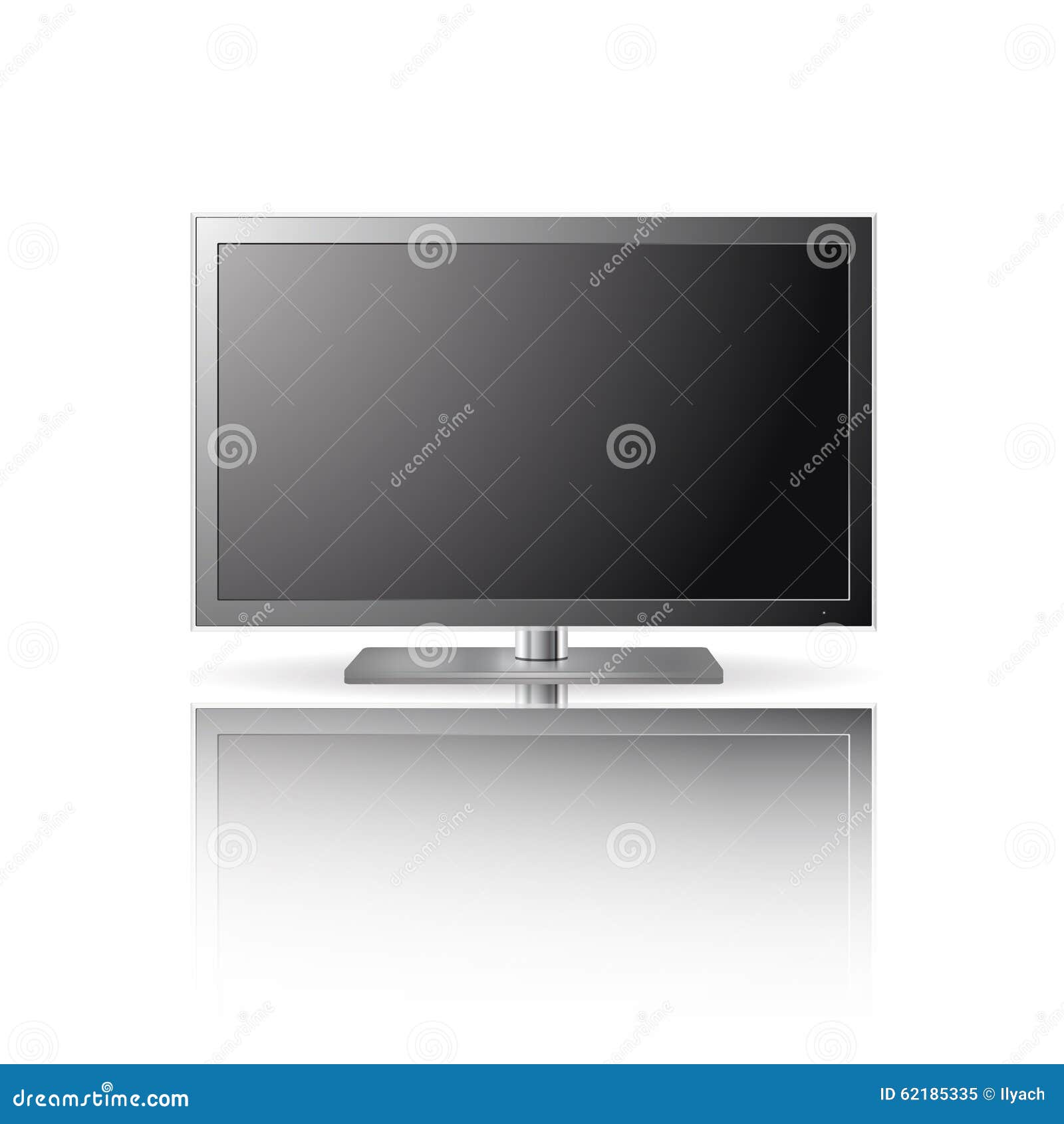 LCD TV set with reflection stock illustration. Illustration of ...