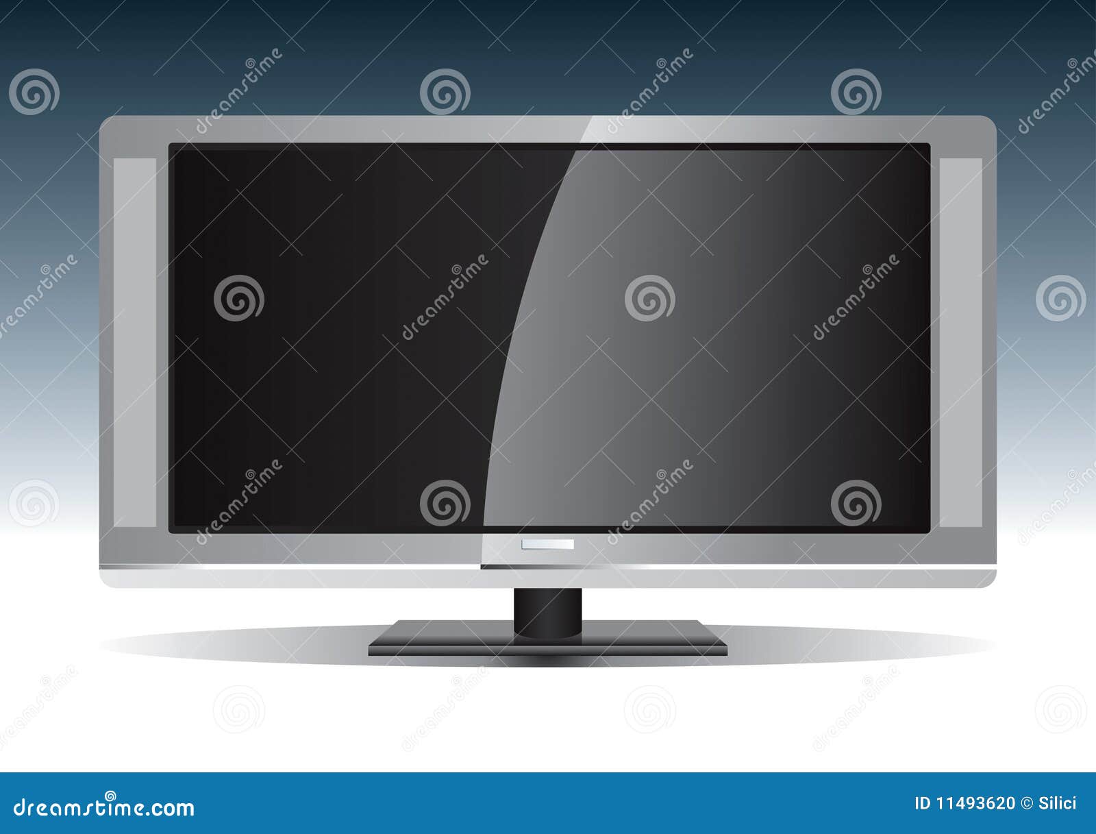 LCD TV Silver stock vector. Illustration of cable, equipment - 11493620