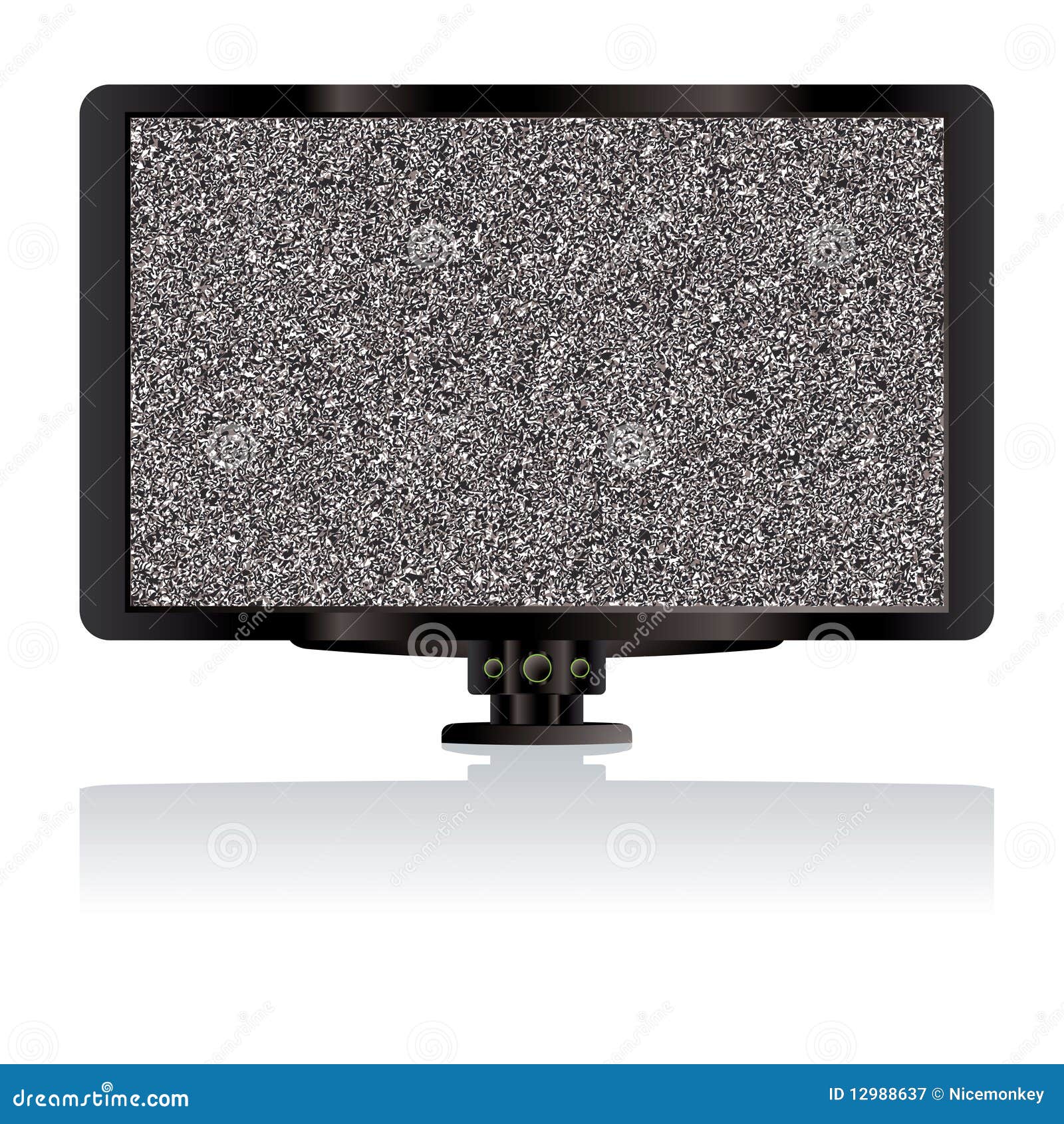 LCD tv static stock vector. Illustration of flat, equipment - 12988637
