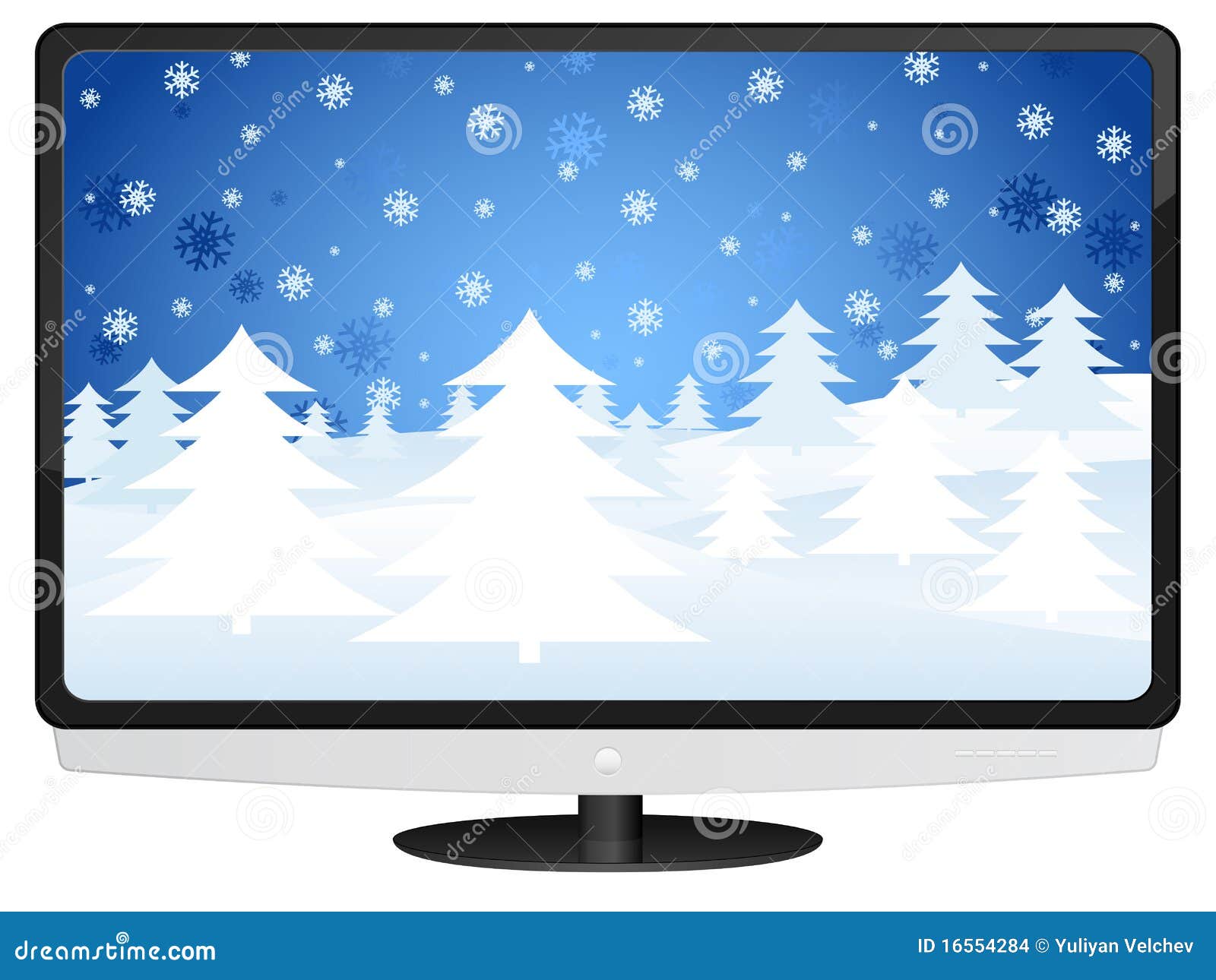 Lcd Tv and Winter Landscape Stock Vector - Illustration of display ...