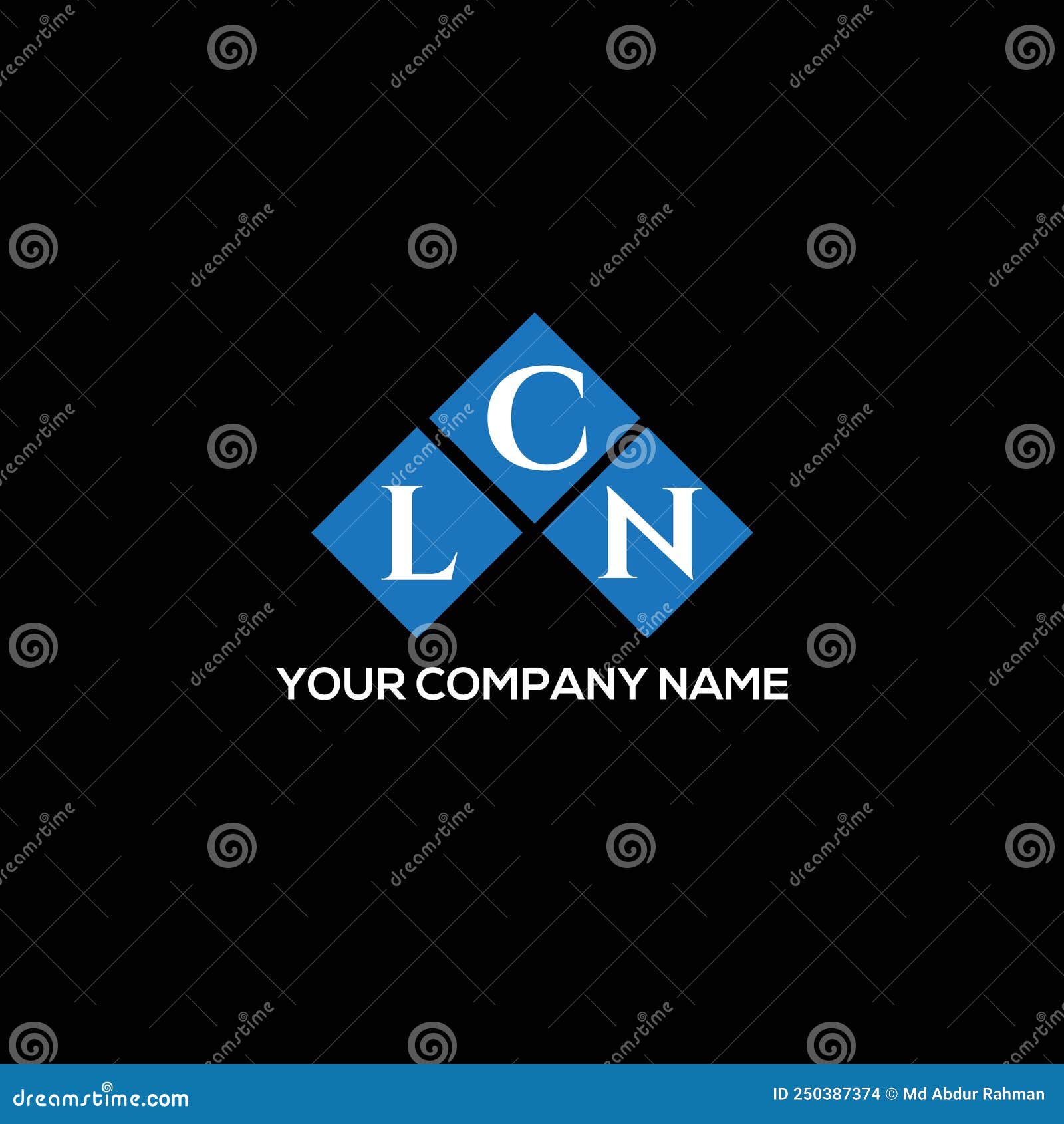 LCN Letter Logo Design on BLACK Background. LCN Creative Initials ...