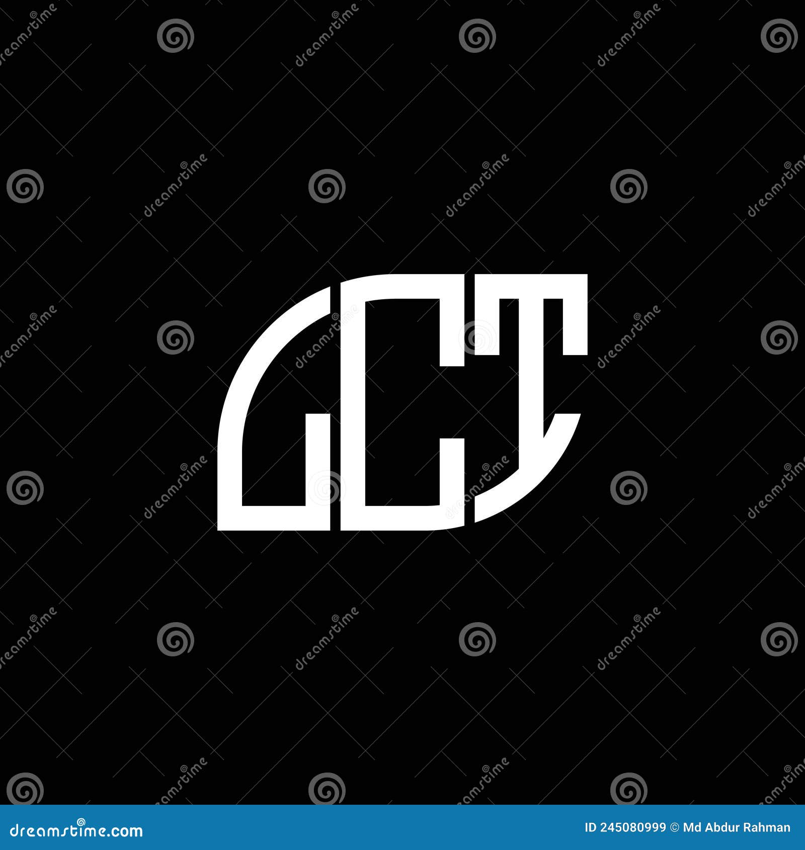 LCT Letter Logo Design on Black Background. LCT Creative Initials ...