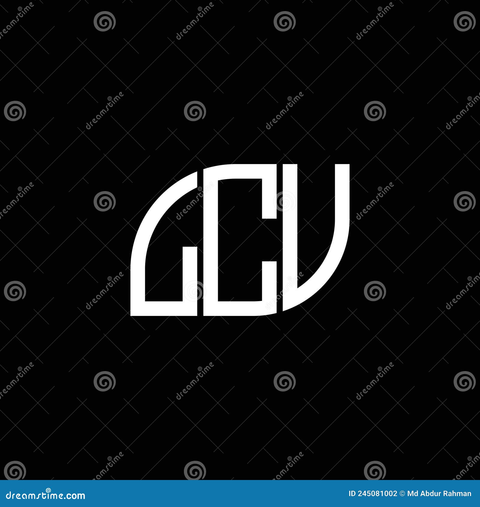 LCV Letter Logo Design on Black Background. LCV Creative Initials ...