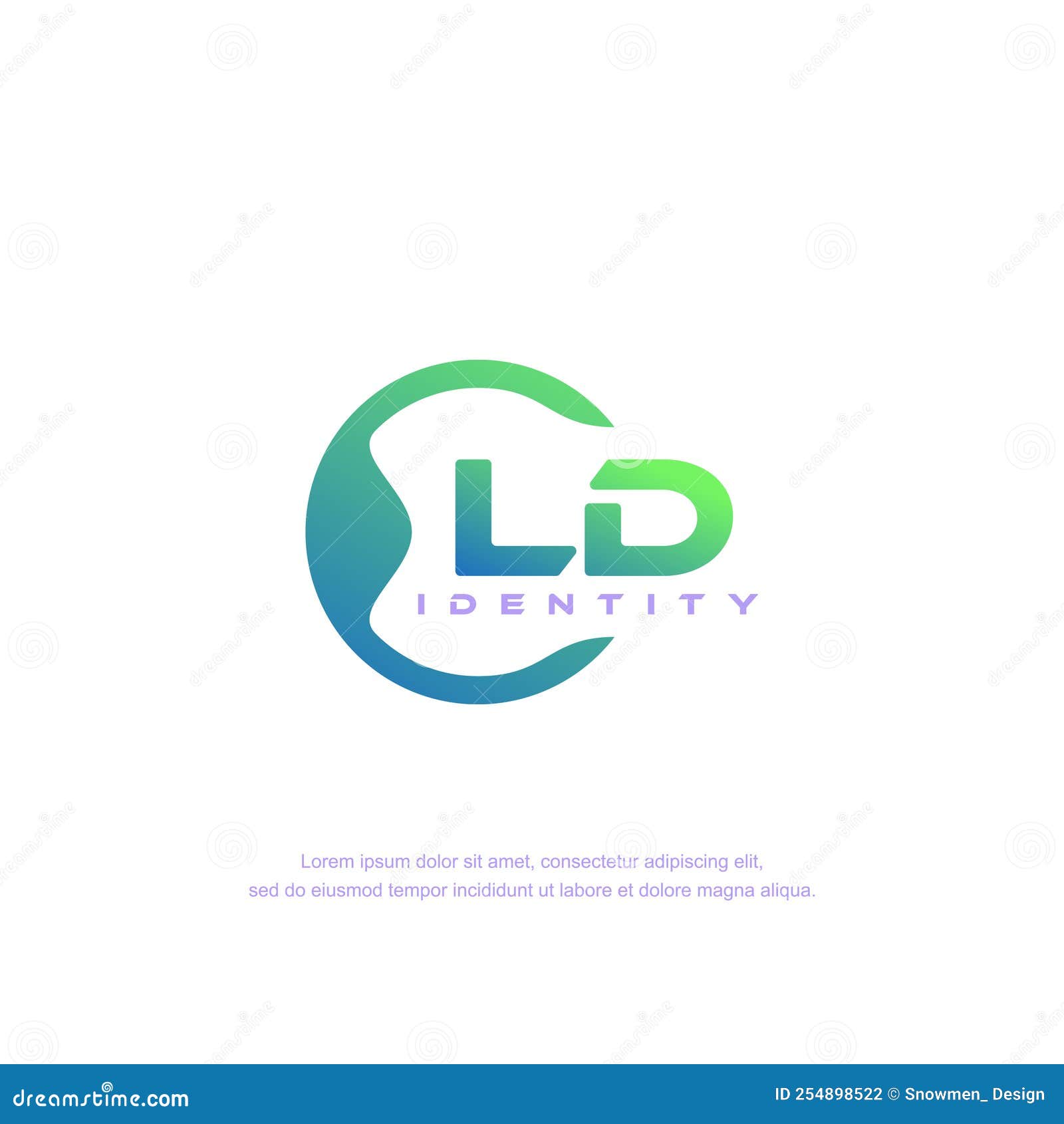 LD Initial Letter Circular Line Logo Template Vector with Gradient ...