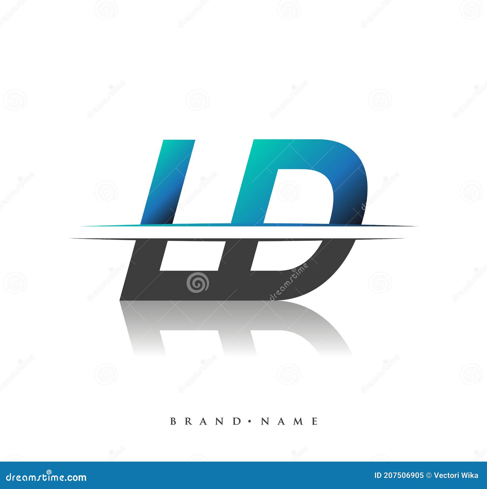 LD Initial Logo Company Name Colored Black and Blue, Simple and Modern ...