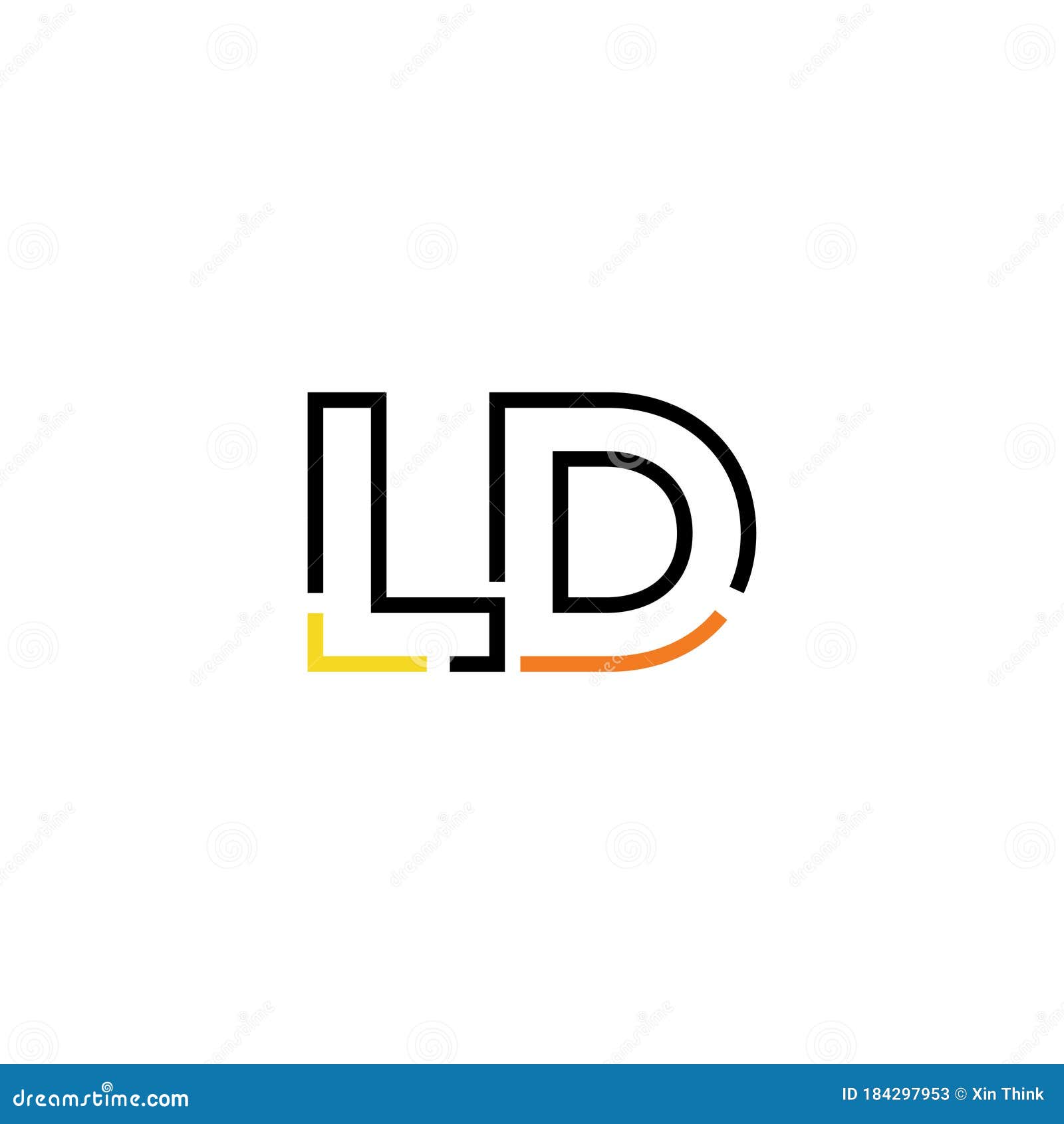 LD Letter Logo Icon Design Template Elements Stock Vector ...
