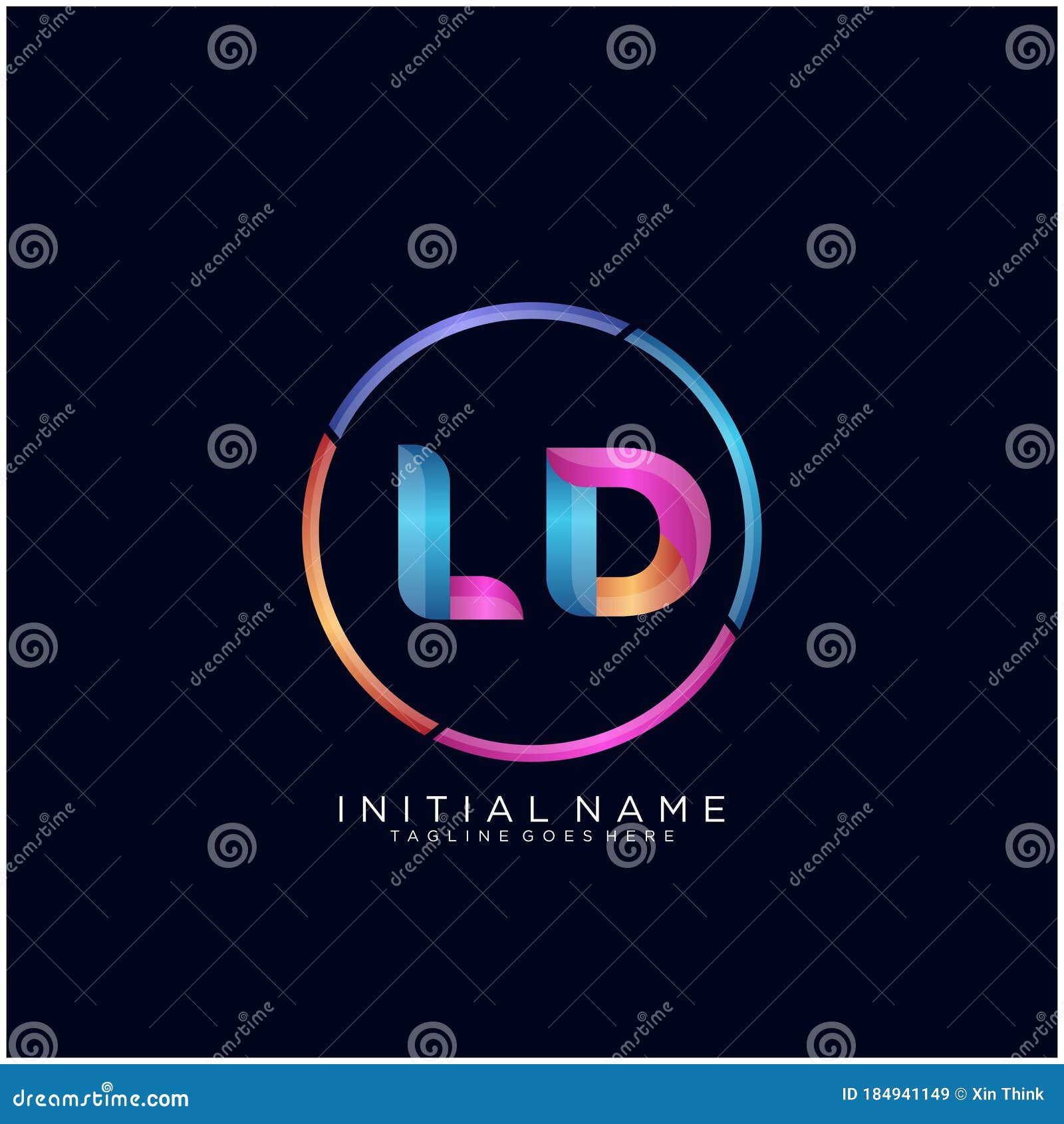 LD Letter Logo Icon Design Template Elements Stock Vector ...