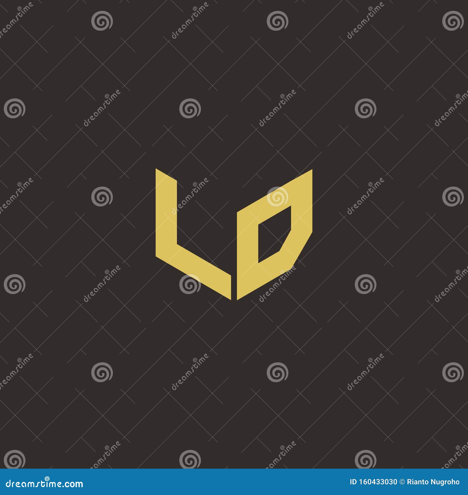 LD Logo Letter Initial Logo Designs Template with Gold and Black ...