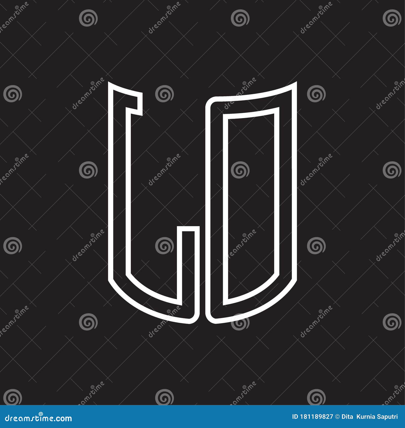 LD Logo Monogram with Ribbon Style Outline Design Template Stock Vector ...