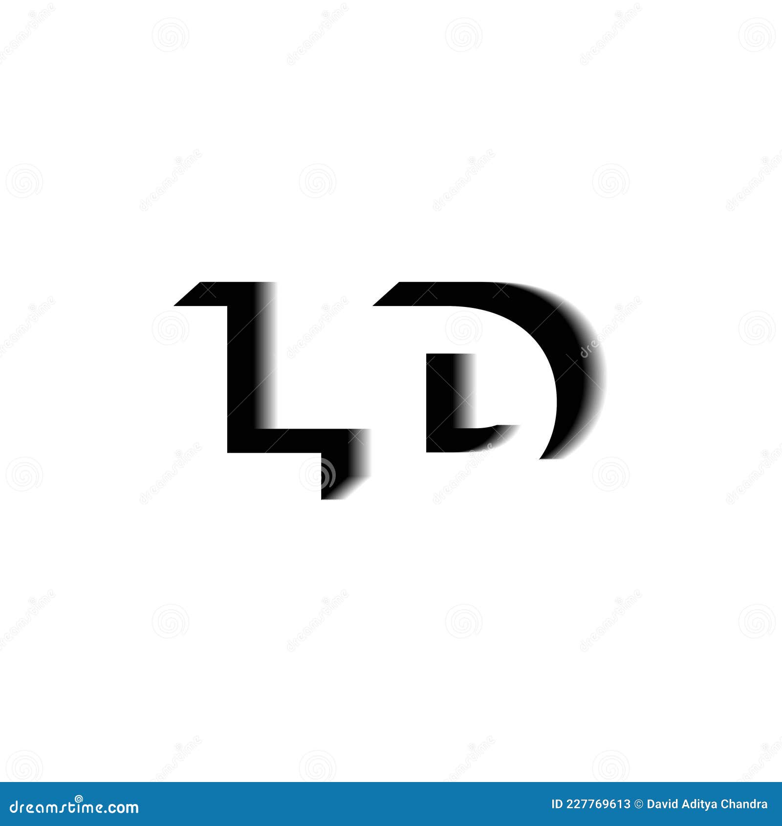 LD Monogram Shadow Shape Style Stock Vector - Illustration of company ...