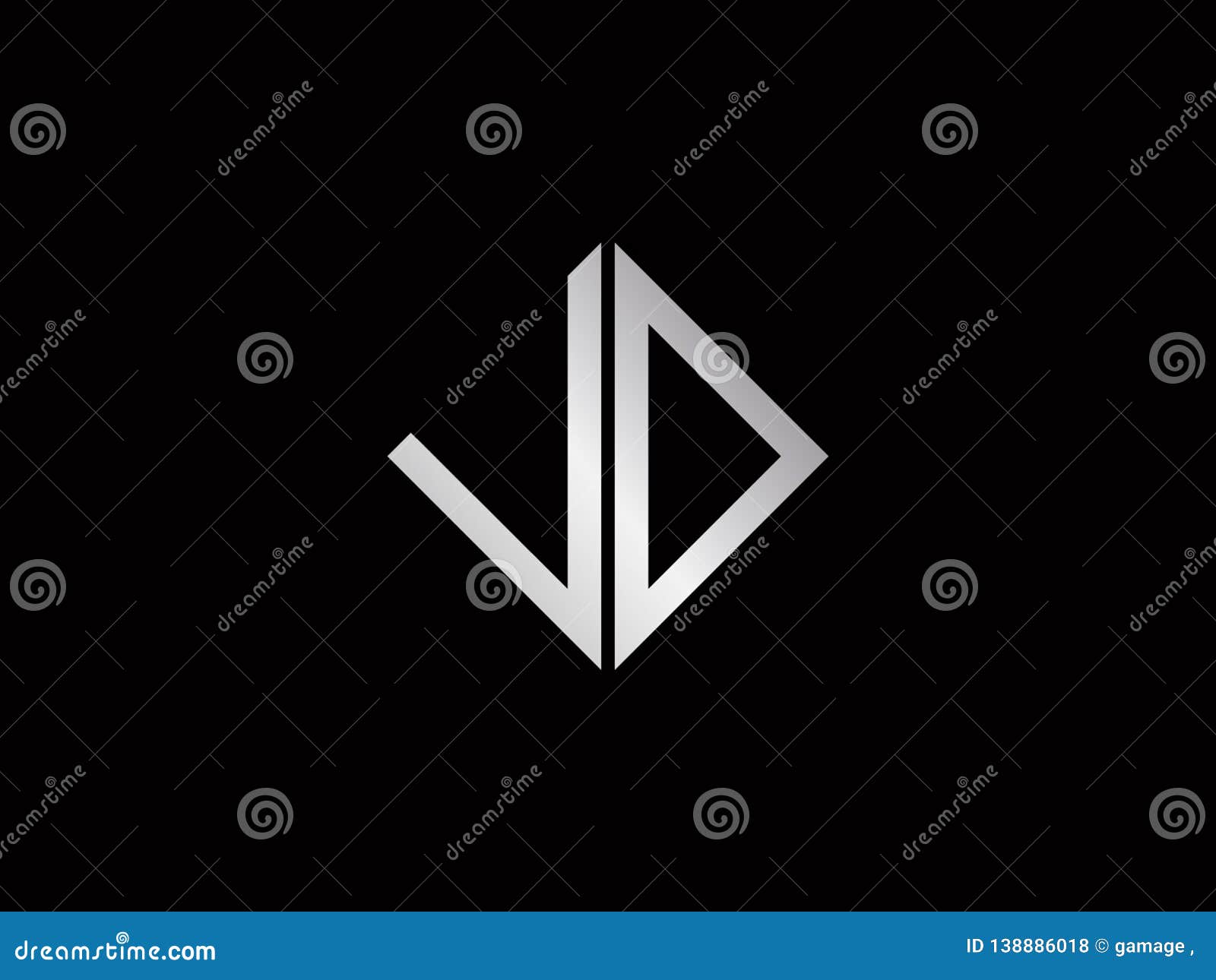 LD Square Shape Silver Color Logo Stock Vector - Illustration of color ...