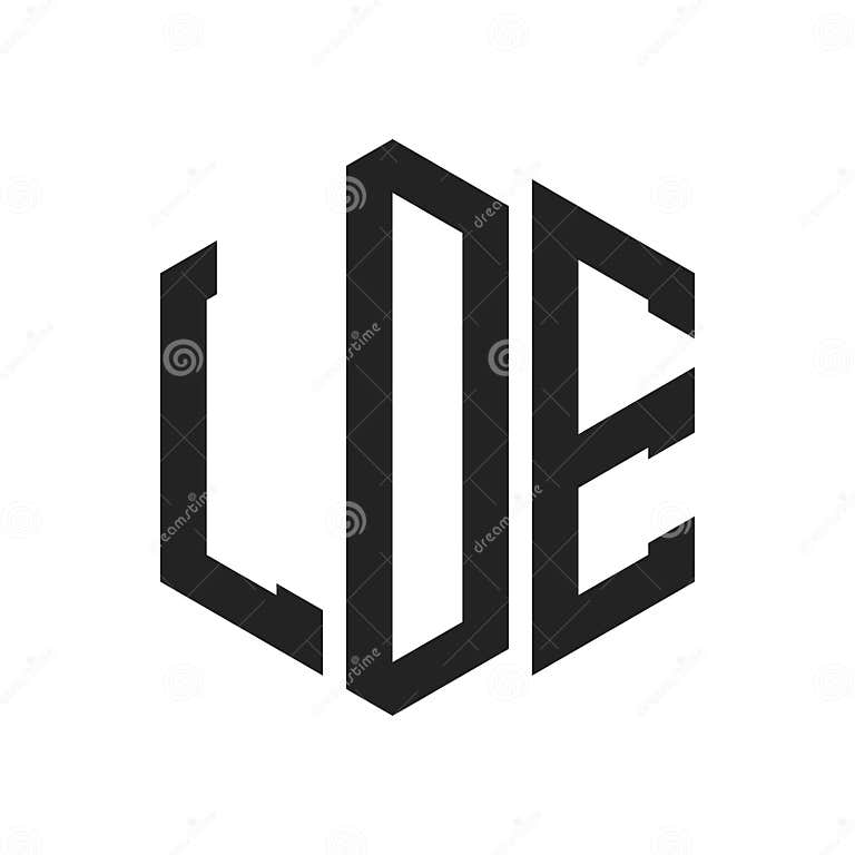 LDE Logo Design. Initial Letter LDE Monogram Logo Using Hexagon Shape ...