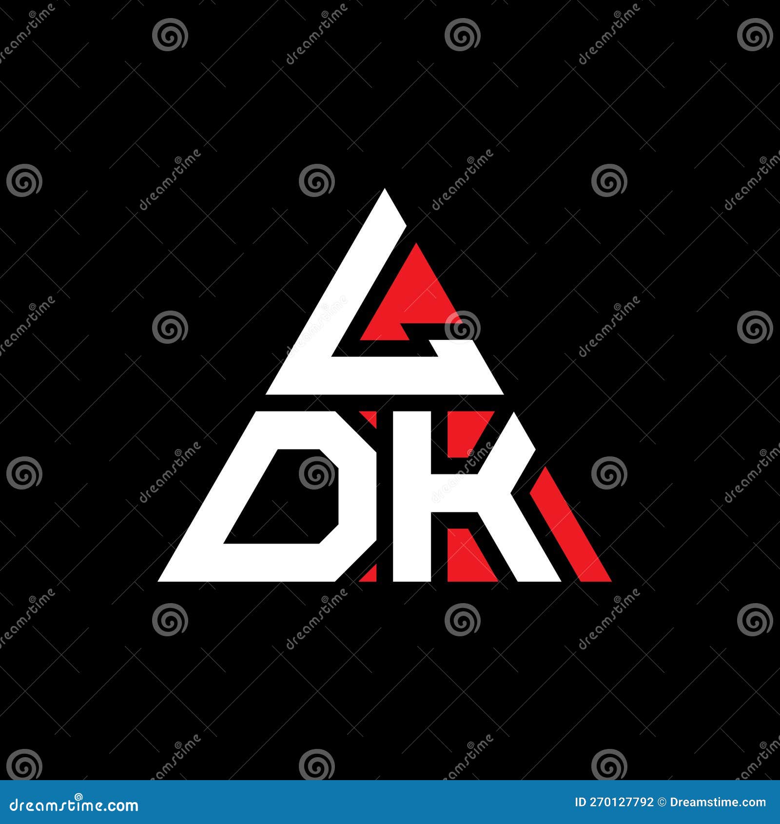LDK Triangle Letter Logo Design with Triangle Shape. LDK Triangle Logo ...