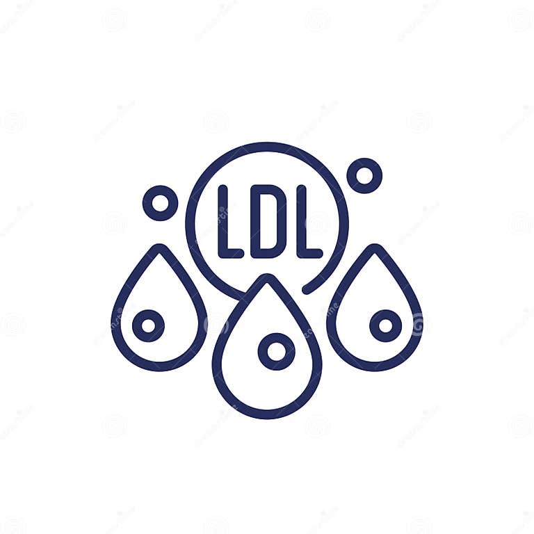 LDL Cholesterol Icon, Line Vector Stock Vector - Illustration of blood ...