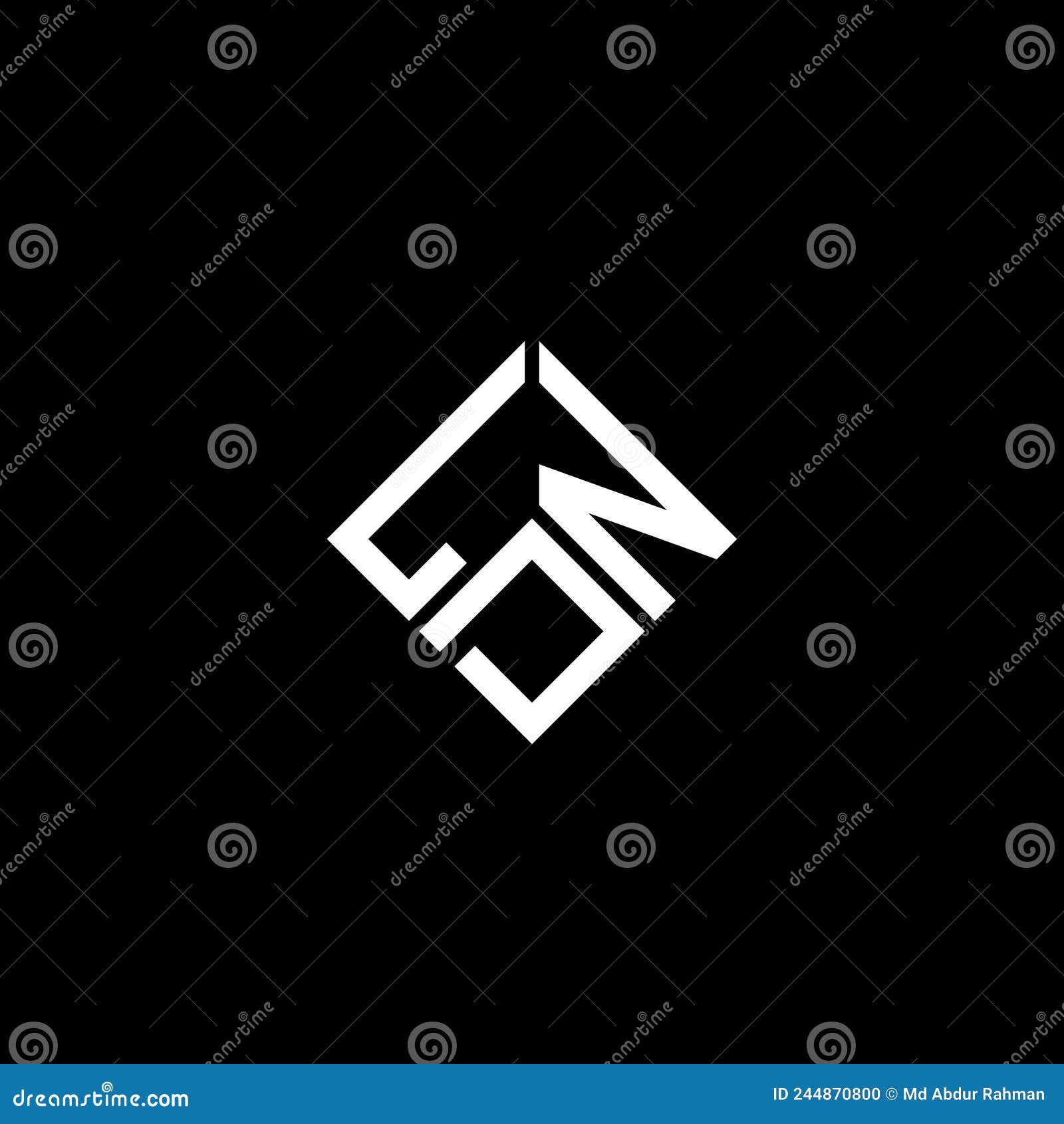 LDN Letter Logo Design on Black Background. LDN Creative Initials ...
