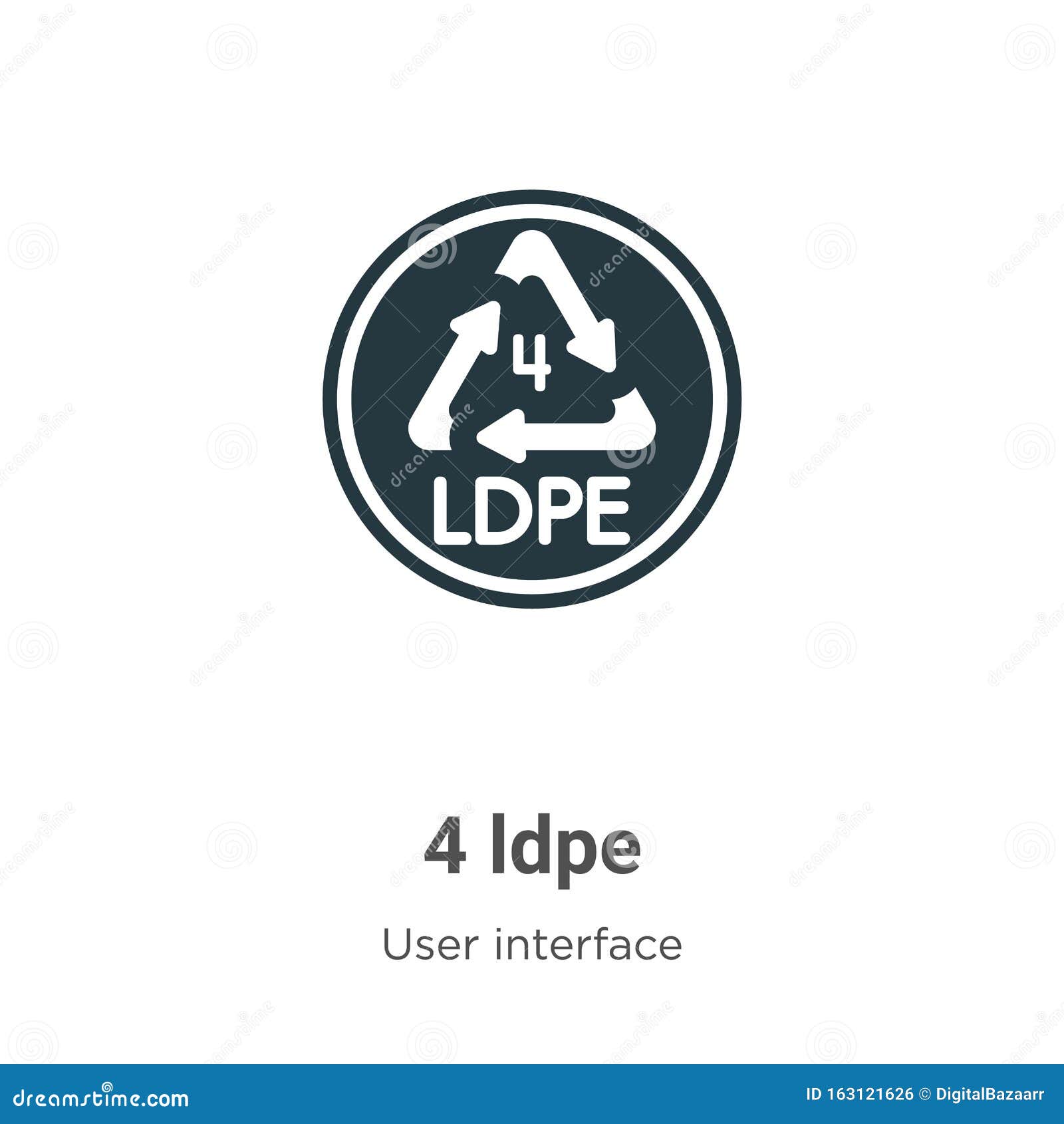 4 Ldpe Vector Icon on White Background. Flat Vector 4 Ldpe Icon Symbol ...