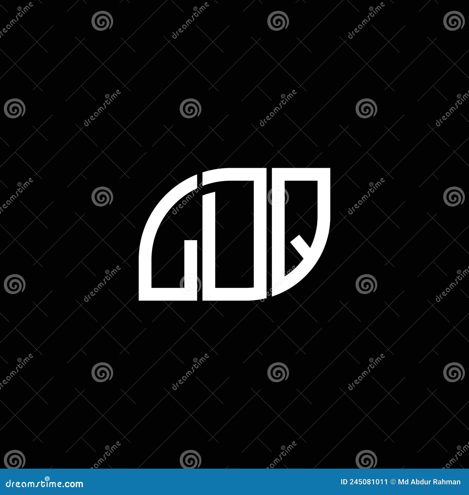 LDQ Letter Logo Design on Black Background. LDQ Creative Initials ...
