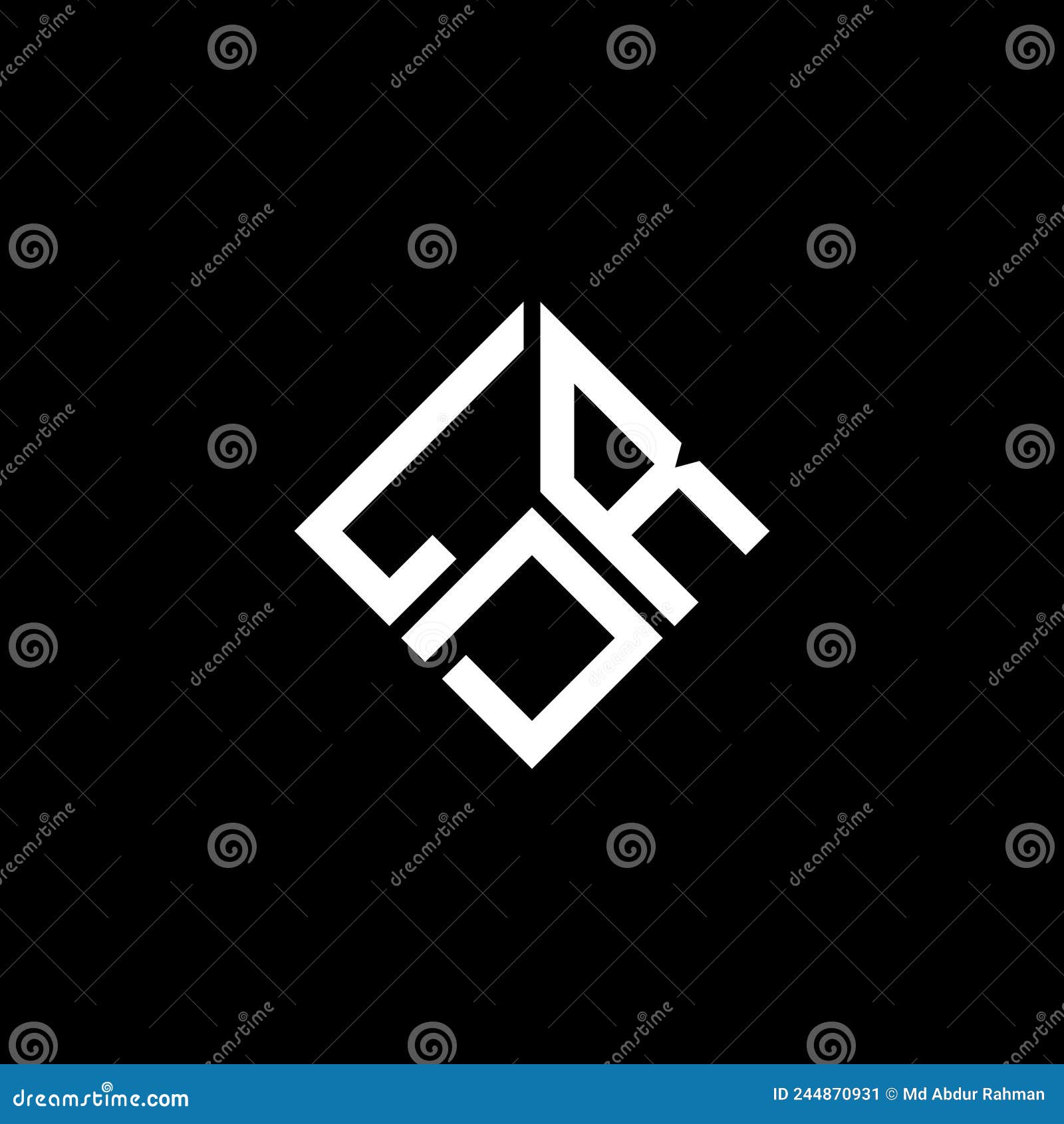 LDR Letter Logo Design on Black Background. LDR Creative Initials ...