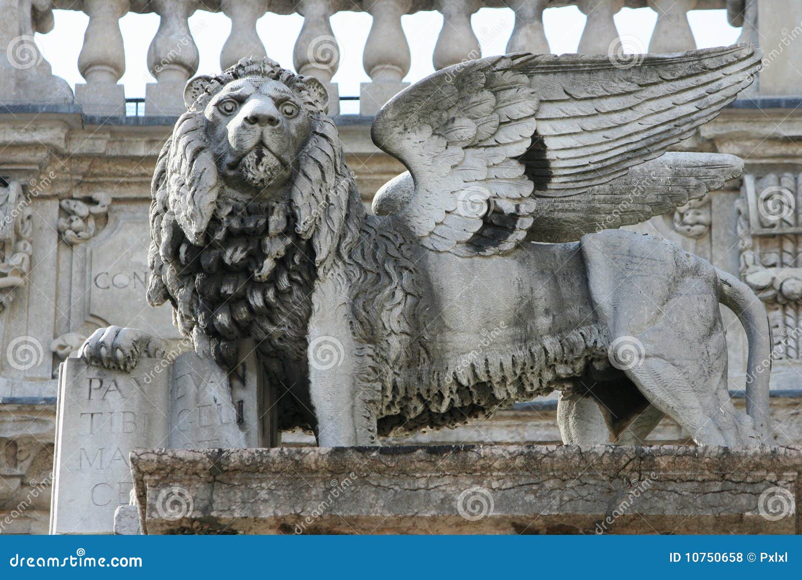León con las alas foto de archivo. Imagen de hundimiento - 10750658