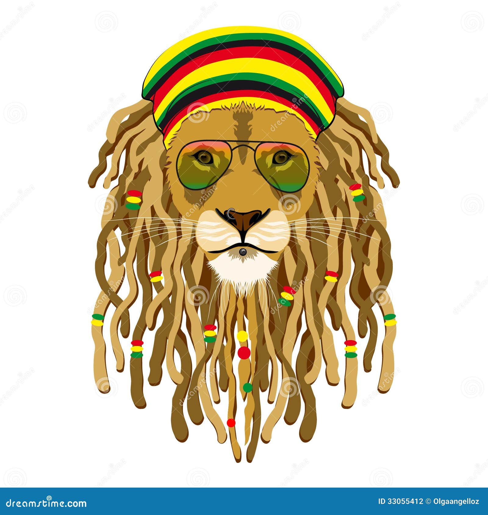 León de Rasta ilustración del vector. Ilustración de elemento - 33055412
