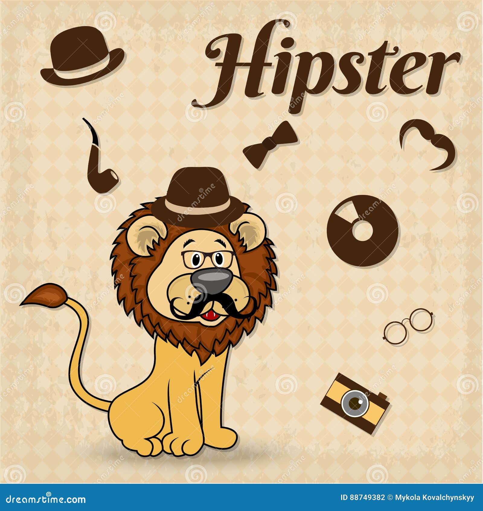 León-inconformista Con Los Bigotes Ilustración del Vector - Ilustración ...