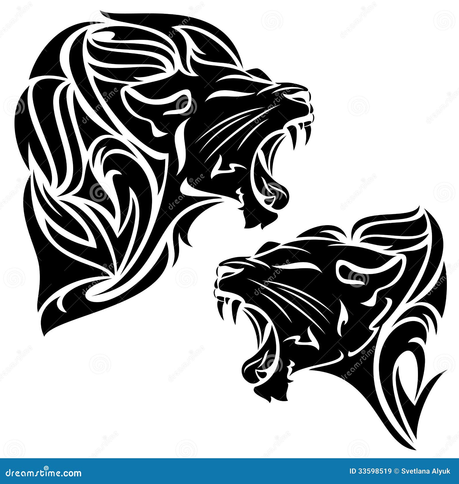 León tribal ilustración del vector. Ilustración de enojado - 33598519