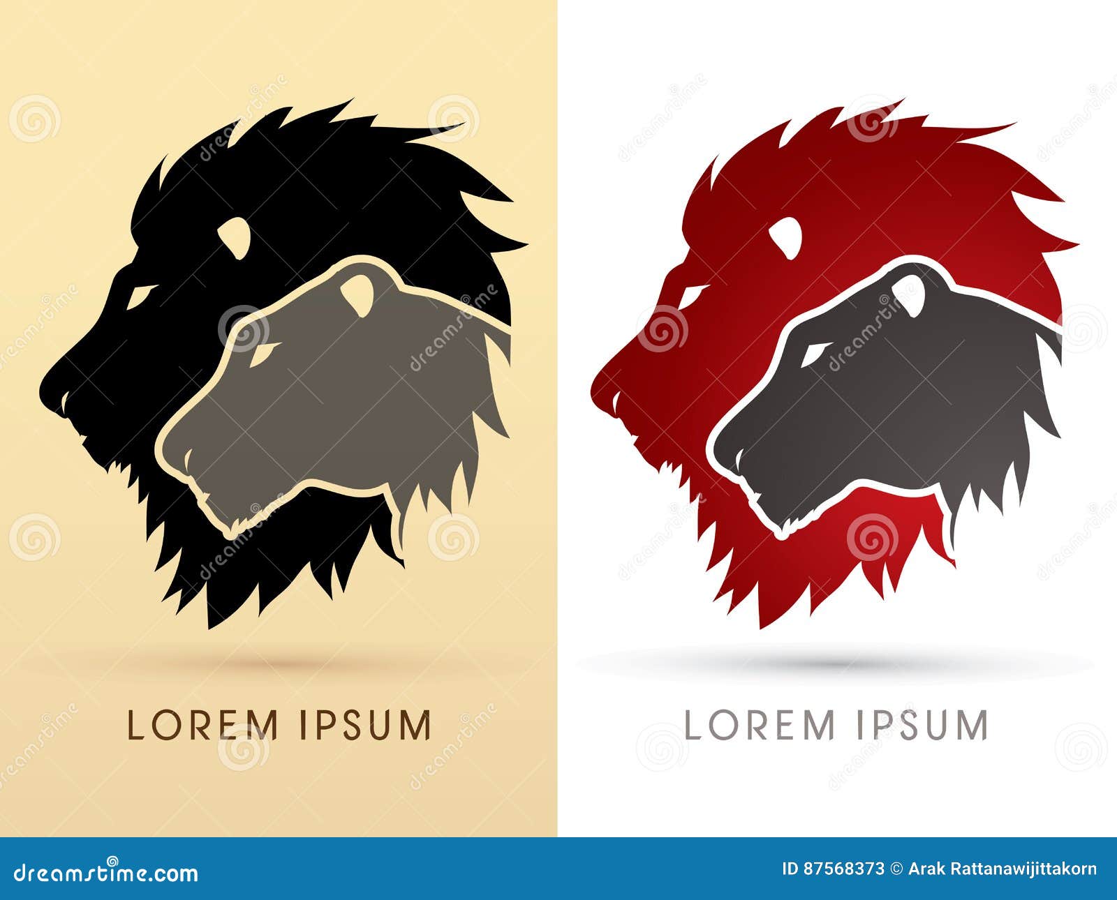 León y leona principales ilustración del vector. Ilustración de ...