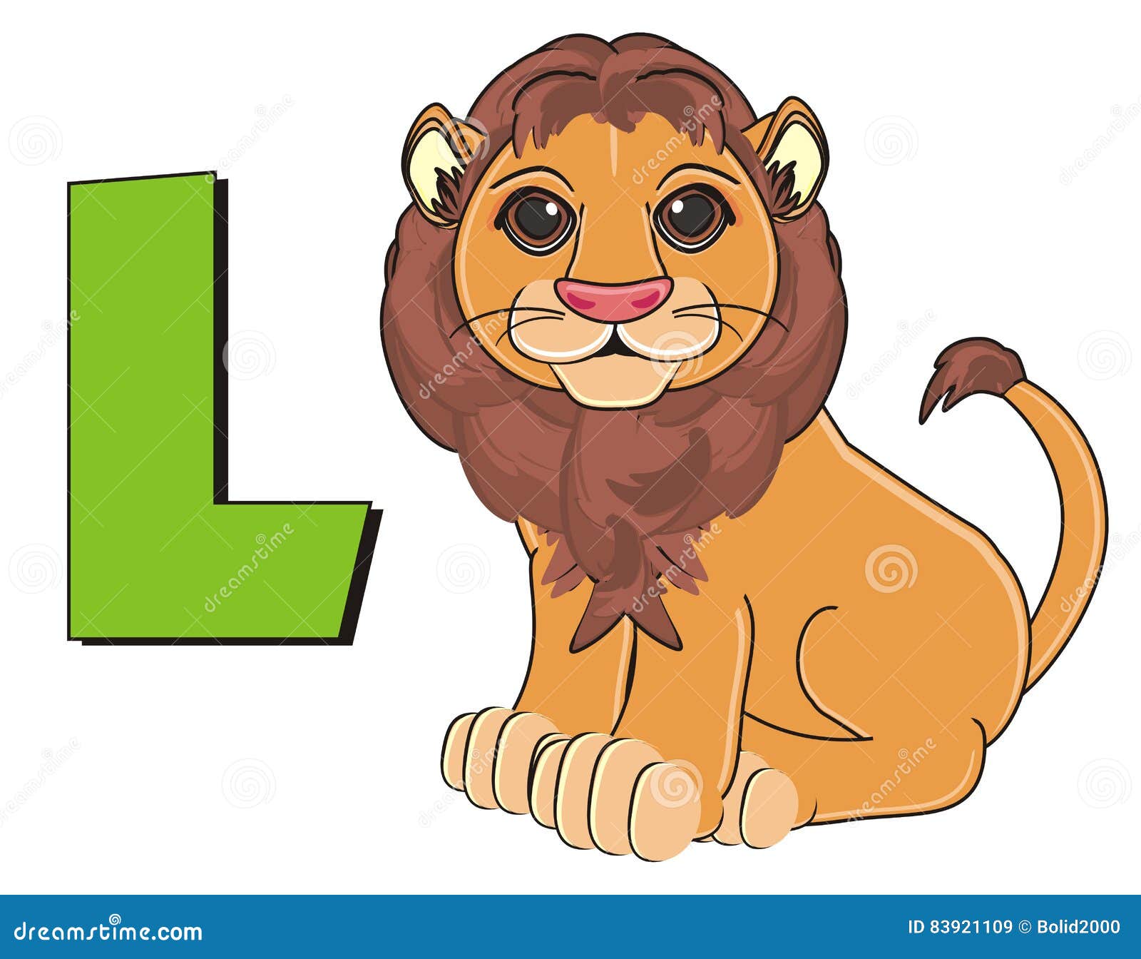 León y letra L stock de ilustración. Ilustración de bestias - 83921109
