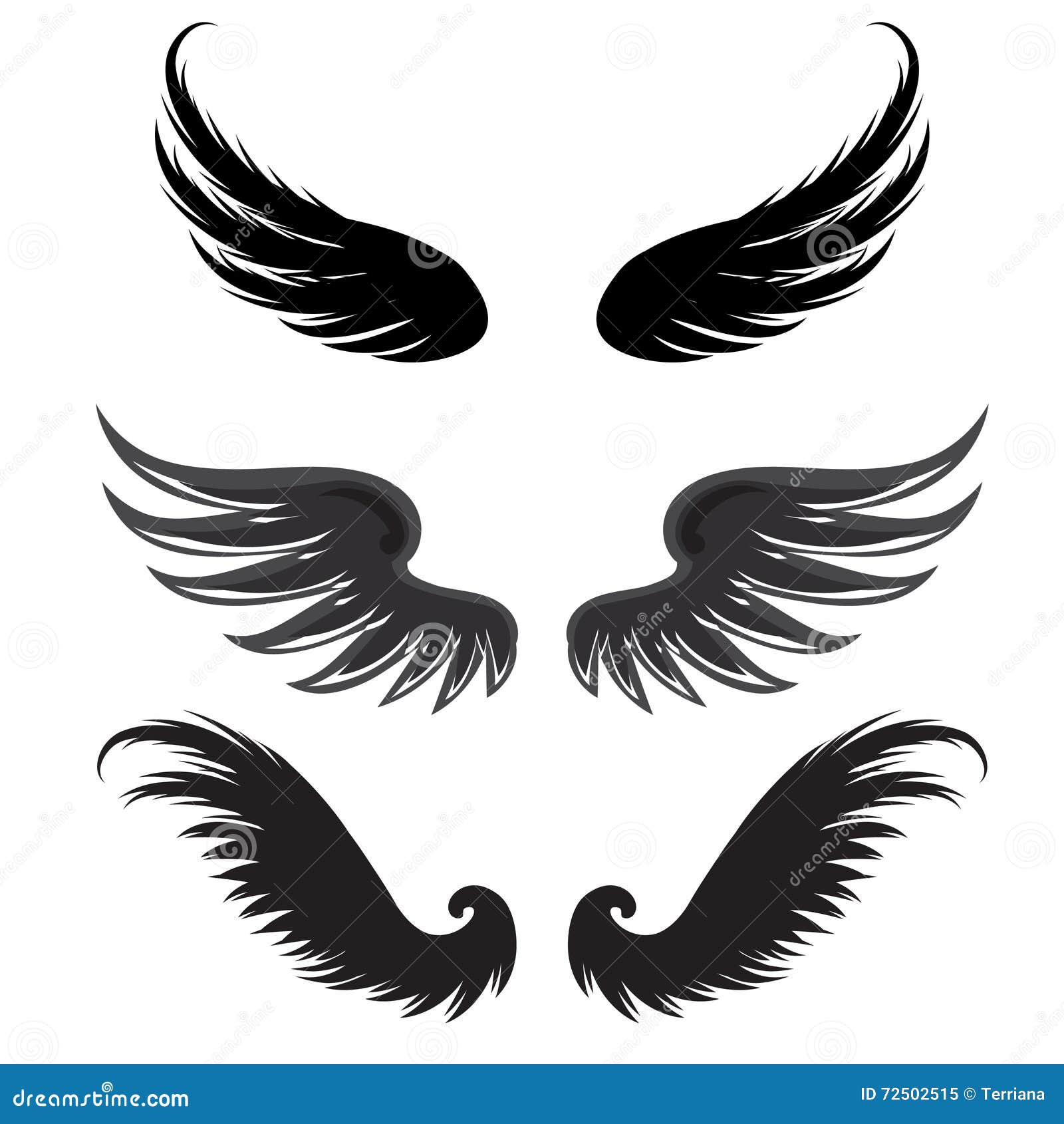 Le ali vector l'insieme illustrazione di stock. Illustrazione di ...