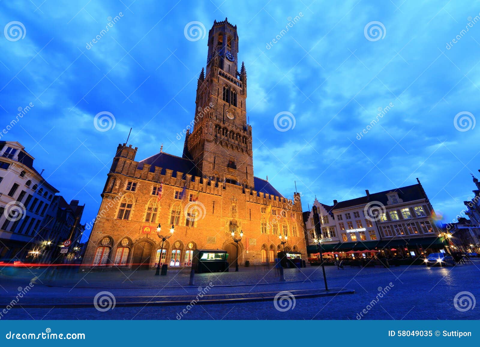 Le Belltower Octogonal De Beffroi Ou De Belfort Image éditorial - Image ...