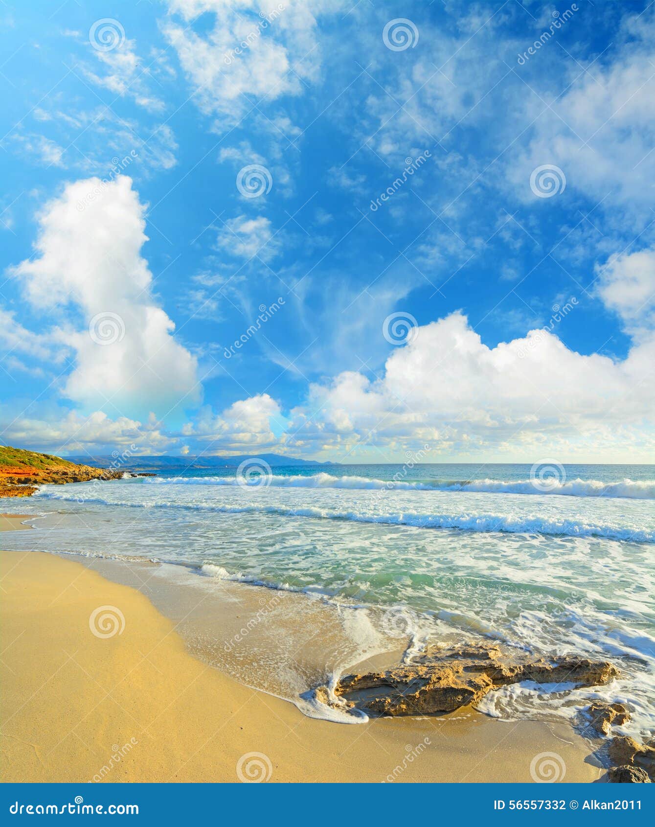Le Bombarde Beach Under Clouds Stock Photo - Image of alghero, italian ...