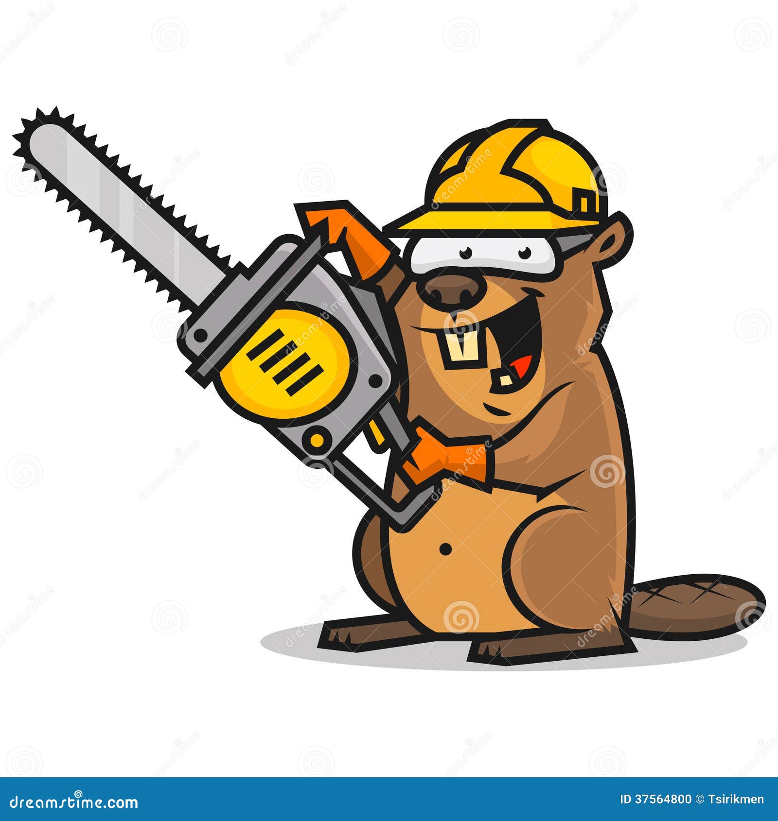 Le Castor Tient La Tronçonneuse Illustration de Vecteur - Illustration ...