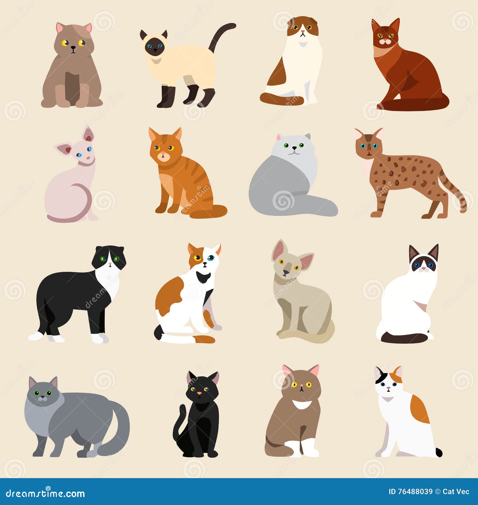 Le Chat Multiplie L'ensemble Mignon D'animal De Compagnie Illustration ...