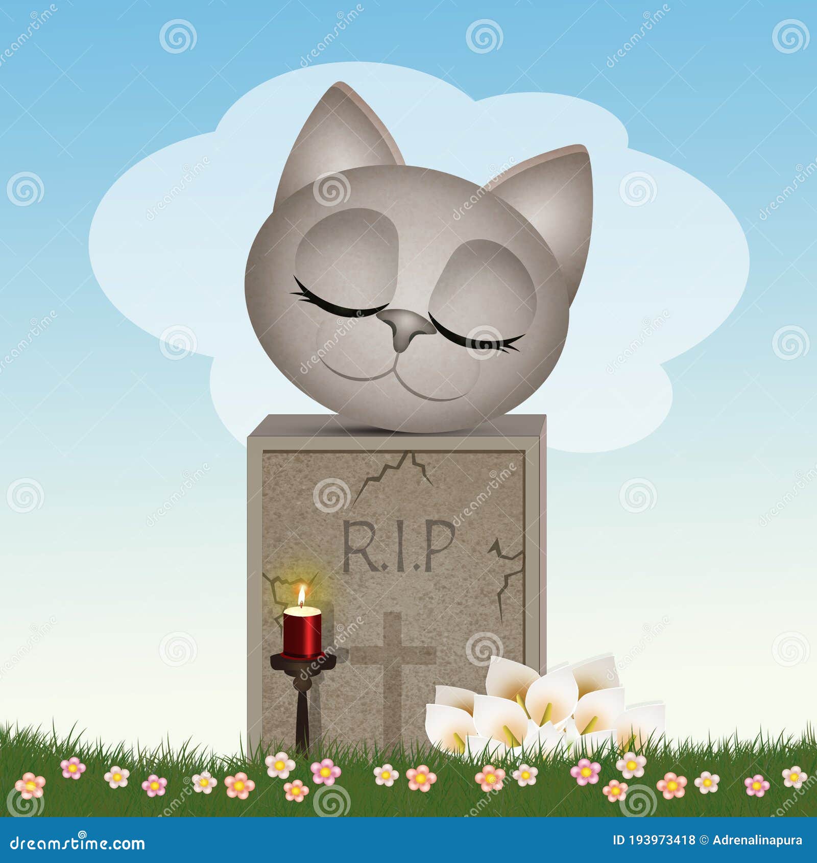 Le chat repose en paix illustration stock. Illustration du visage ...