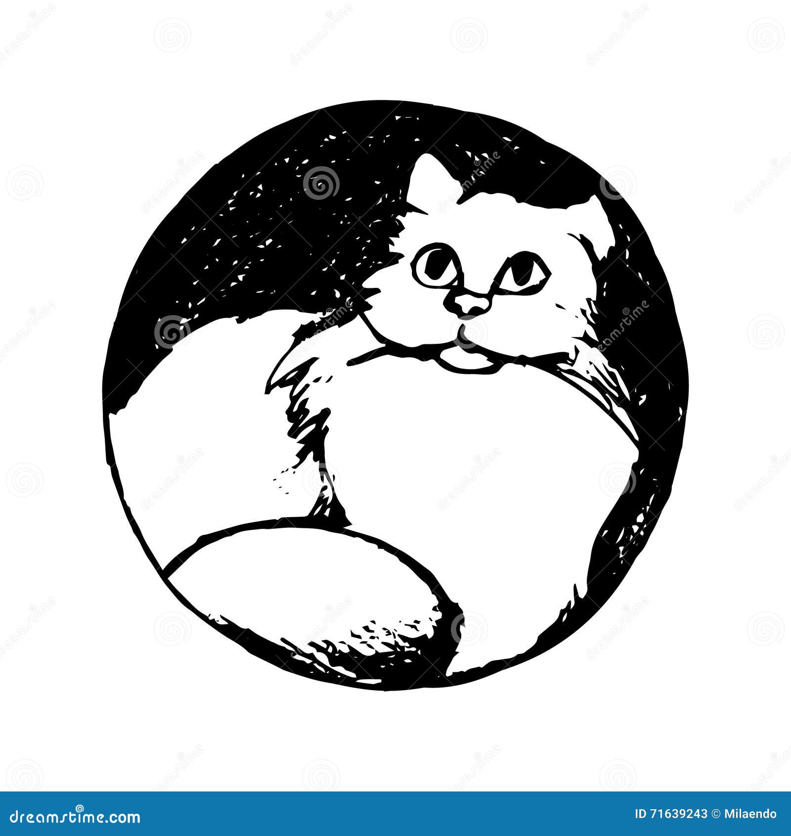 Le Chat Se Repose Dans La Maison Illustration de Vecteur - Illustration ...